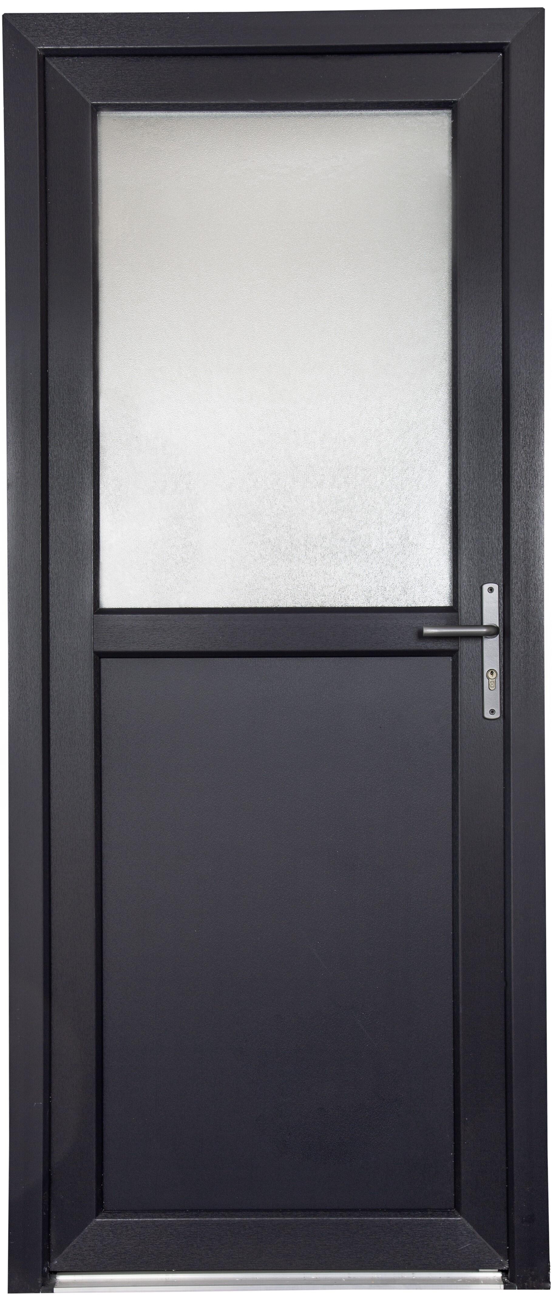 Porte de service PVC 1/2 vitrée bicolore 200X90 Droite | Bricoman