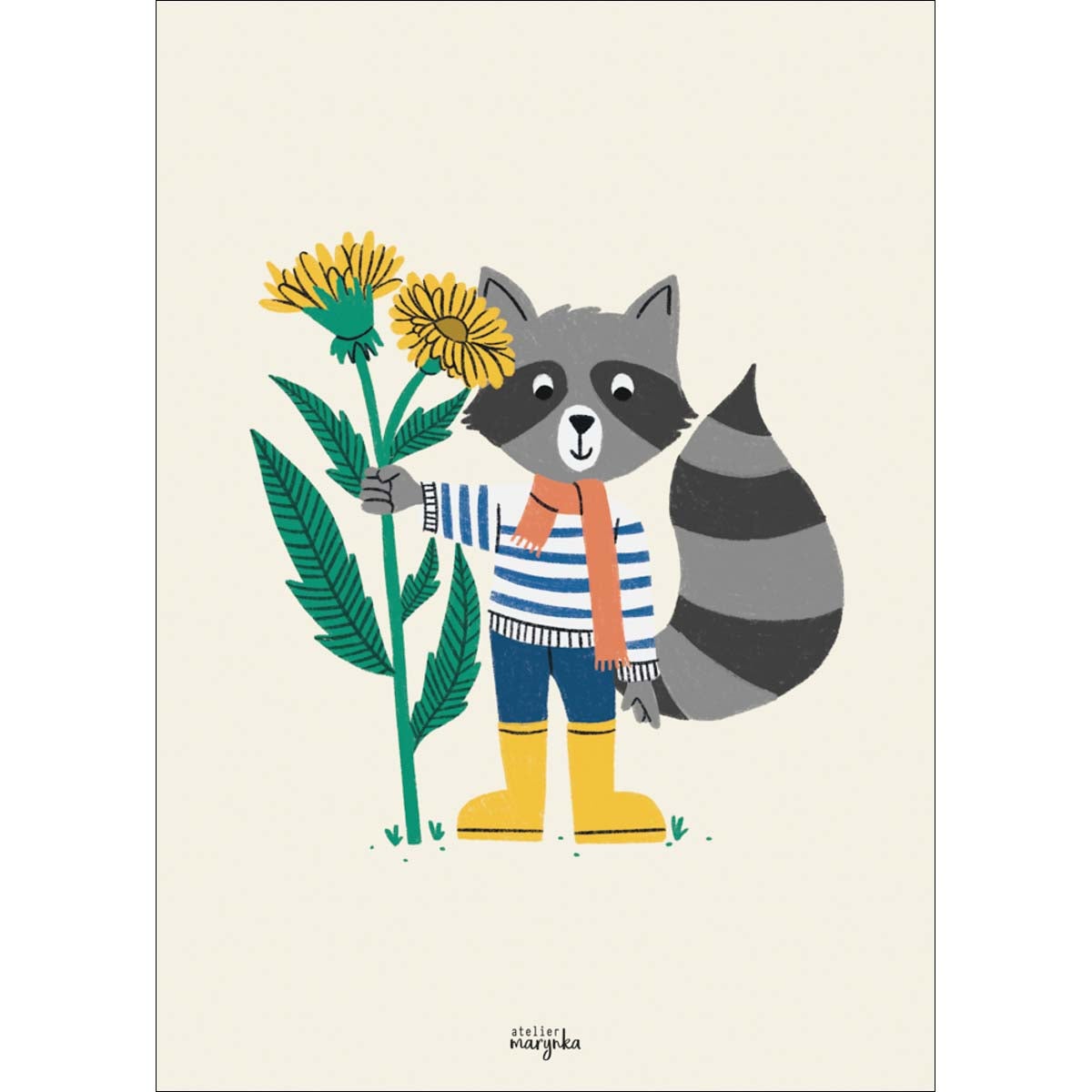 Affiche Raton laveur, assorti BLUE ART l.50 x H.40 cm | Leroy Merlin