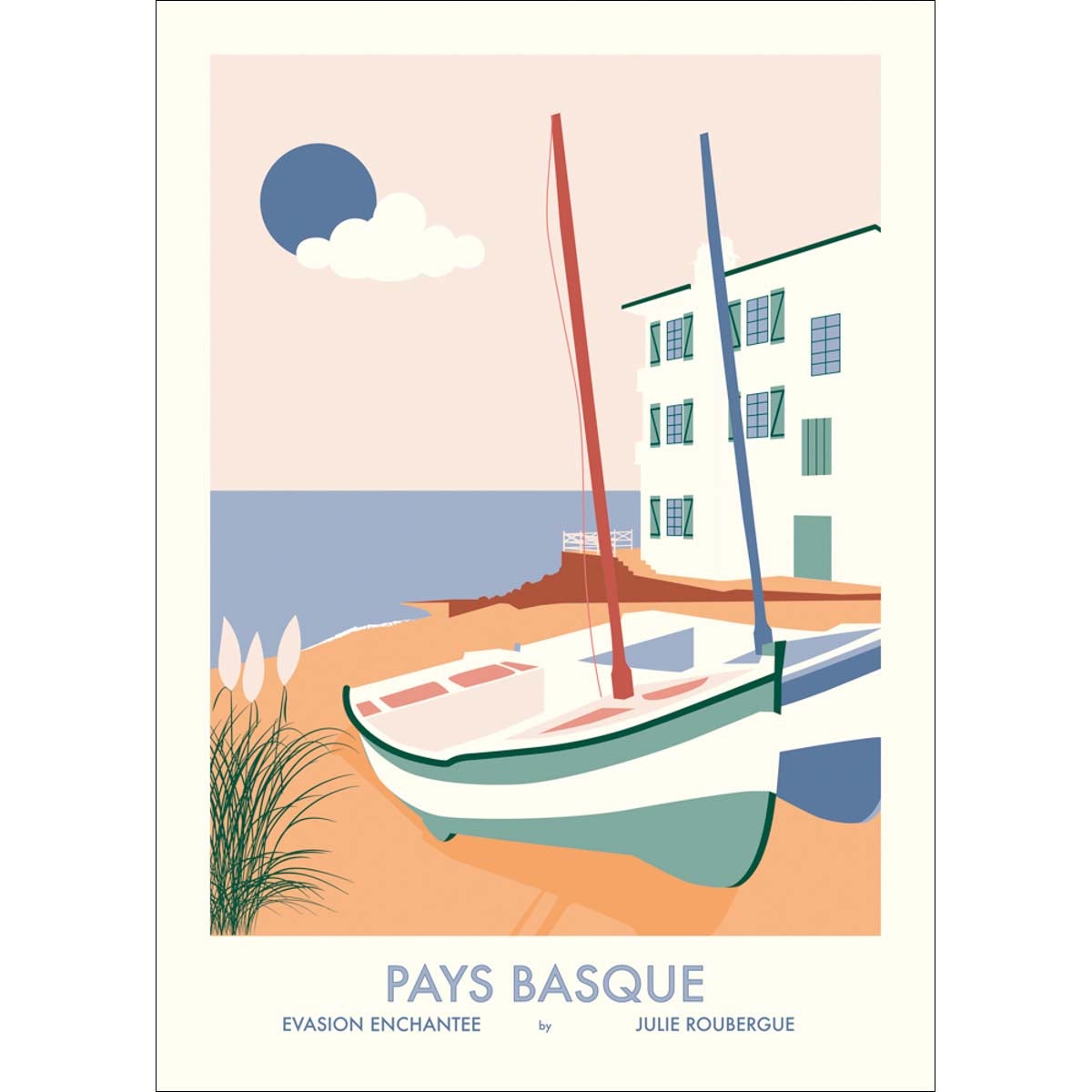 Affiche Pays basque, assorti BLUE ART l.70 x H.50 cm | Leroy Merlin