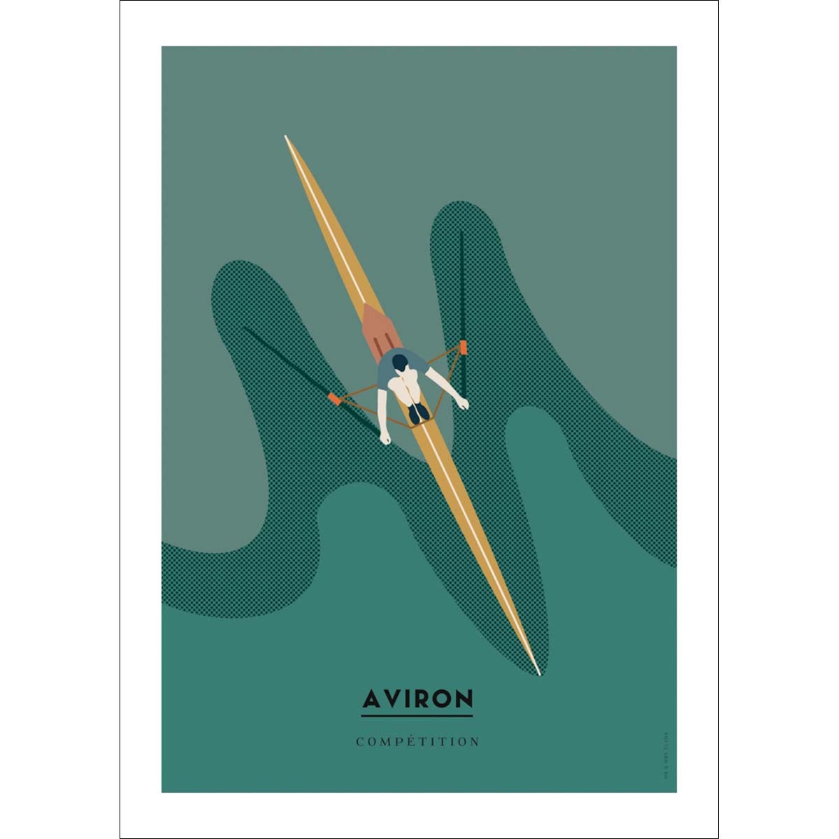 Affiche Aviron, assorti BLUE ART l.50 x H.40 cm | Leroy Merlin