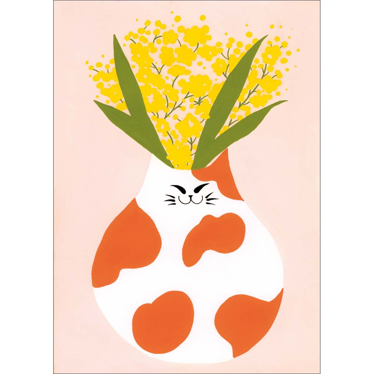 Affiche Chat au mimosa, assorti BLUE ART l.70 x H.50 cm | Leroy Merlin