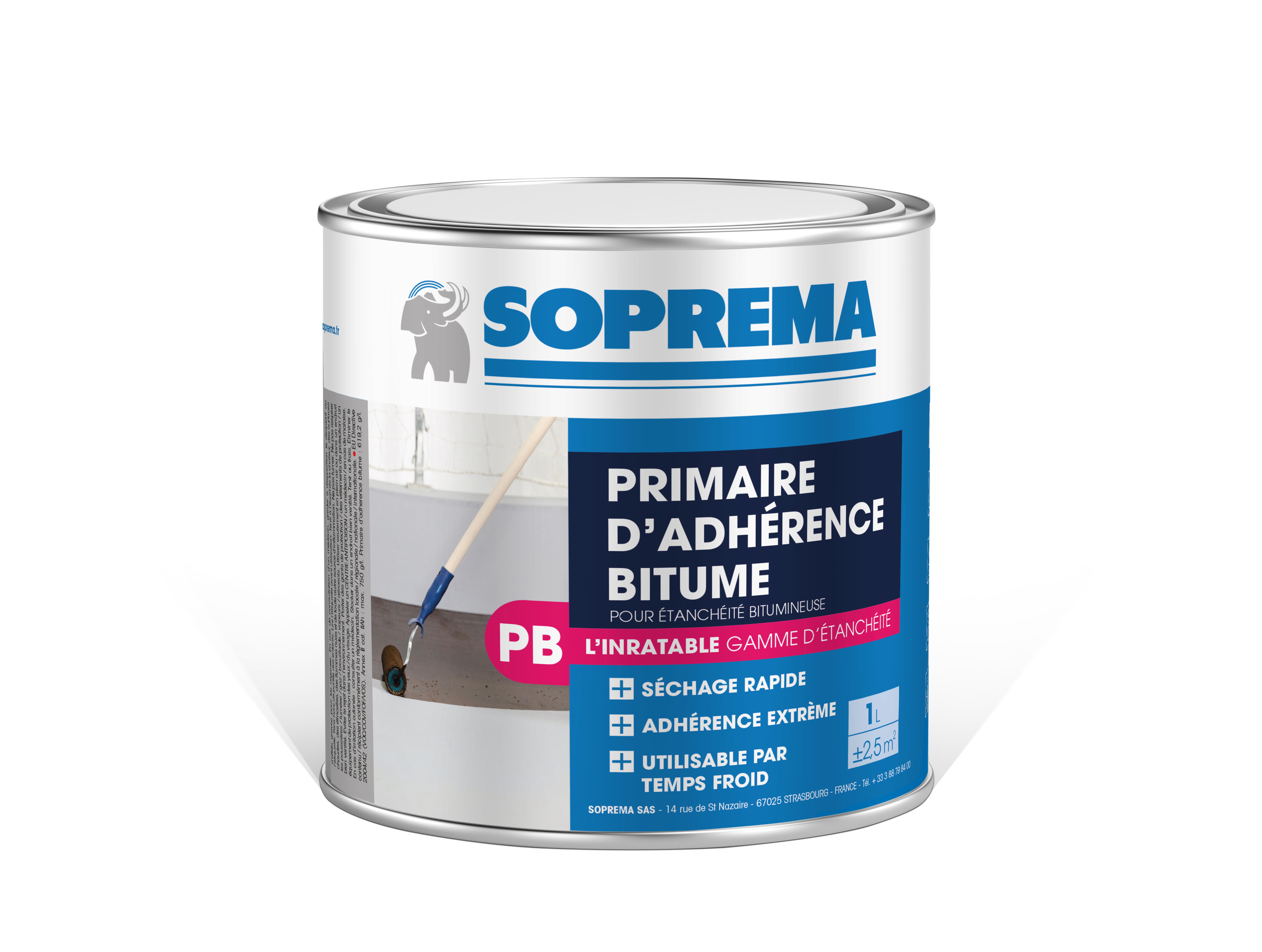 Primaire d'adhérence bitume pour étanchéité bitumineuse 1L - SOPREMA | Bricoman