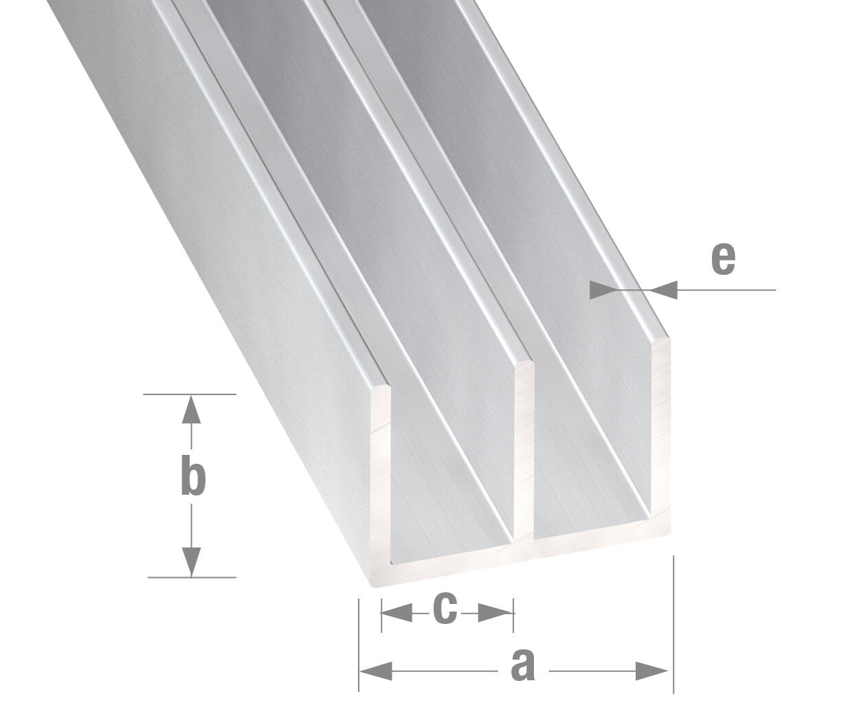 Profilé double U aluminium 10x16x1,3mm L.2 m - CQFD | Bricoman