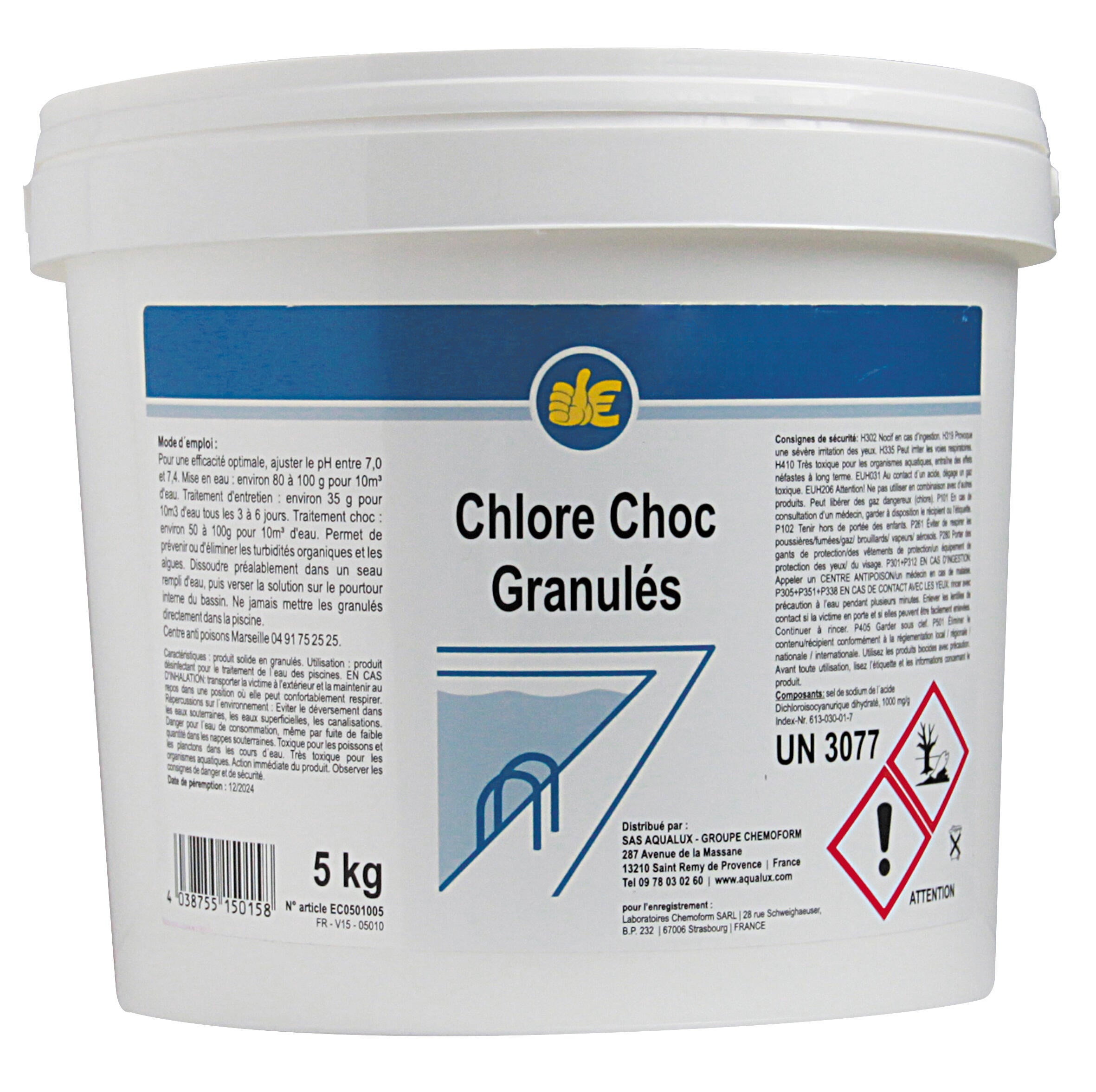 Chlore choc granule 5 kg | Bricoman