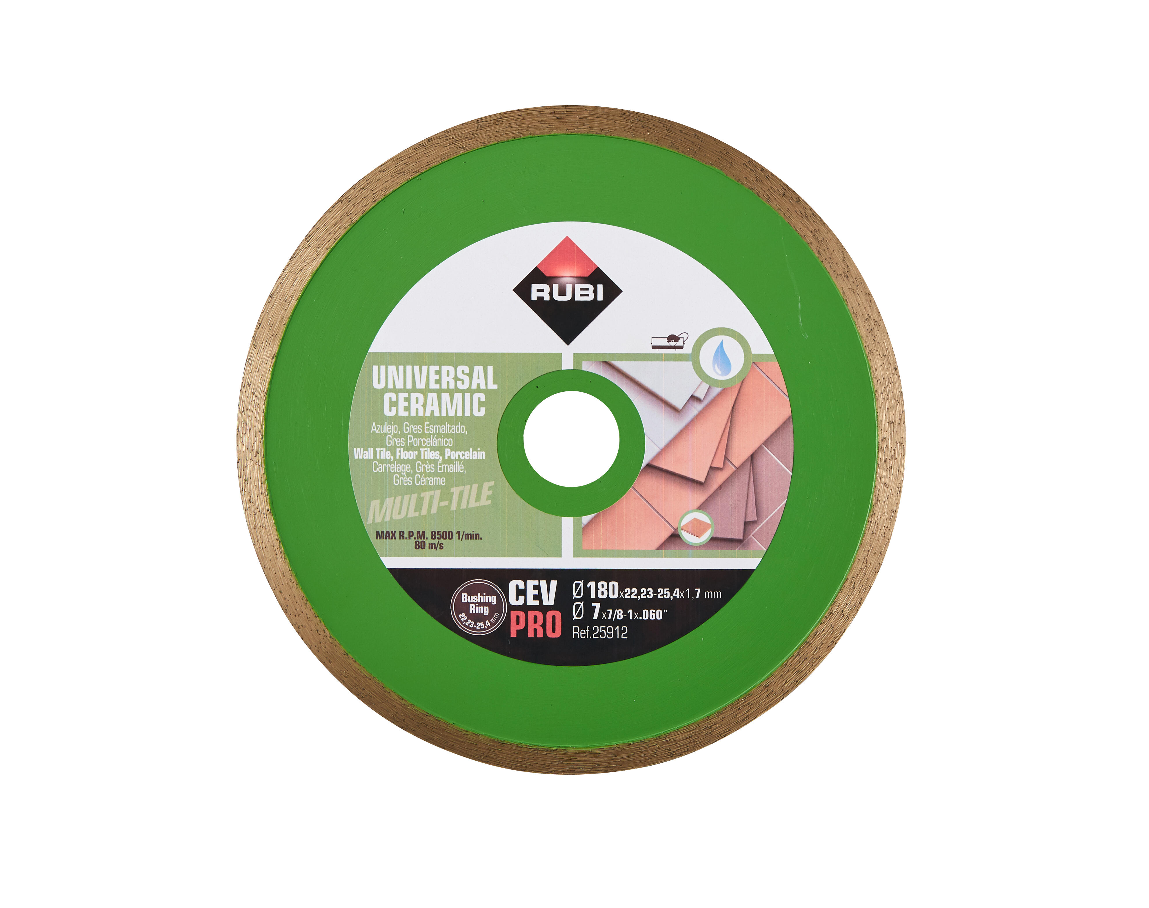 Disque CEV 180 pro à eau pour céramique - RUBI 25912 | Bricoman