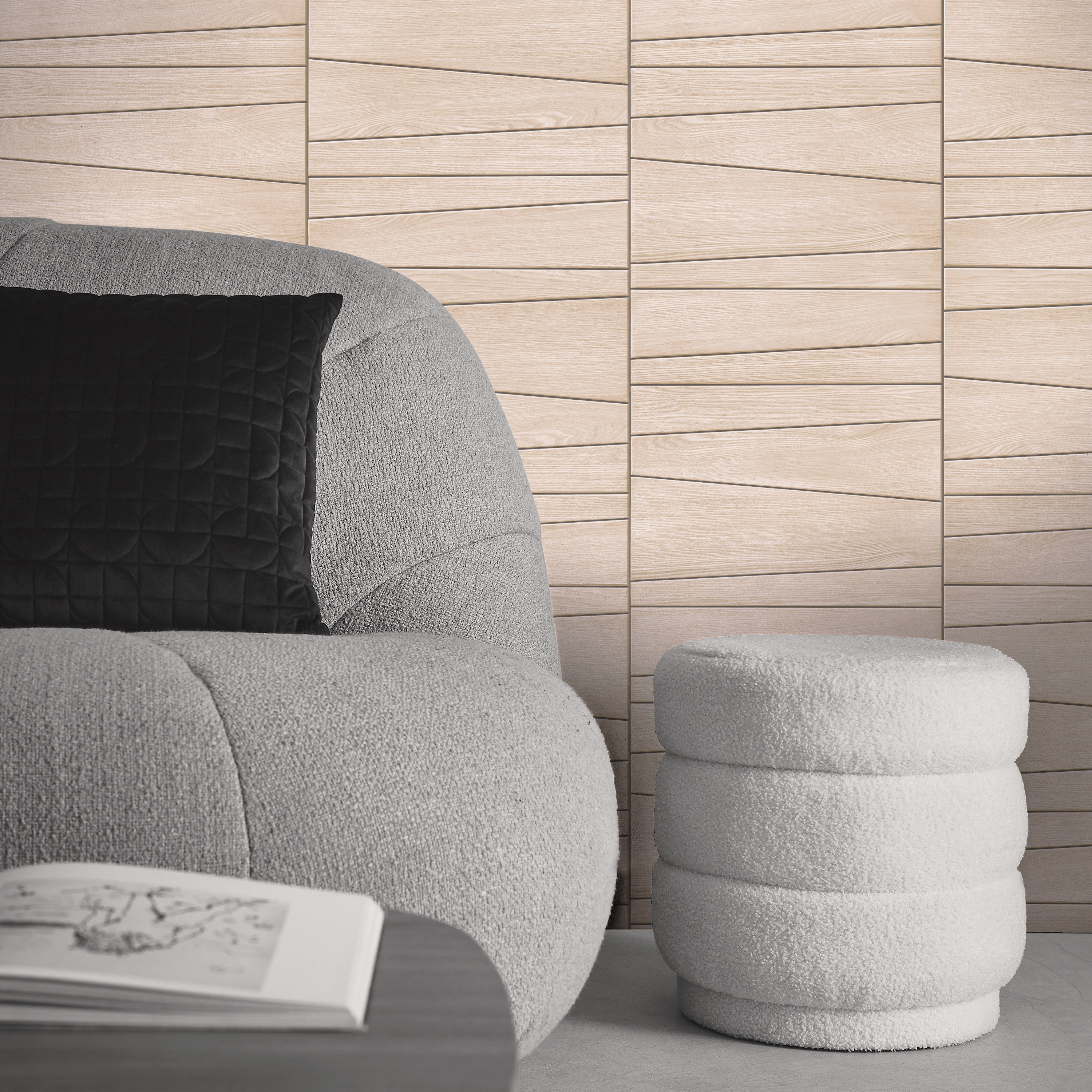 Papel pintado vinilo abstracto Daniele beige INSPIRE | Leroy Merlin