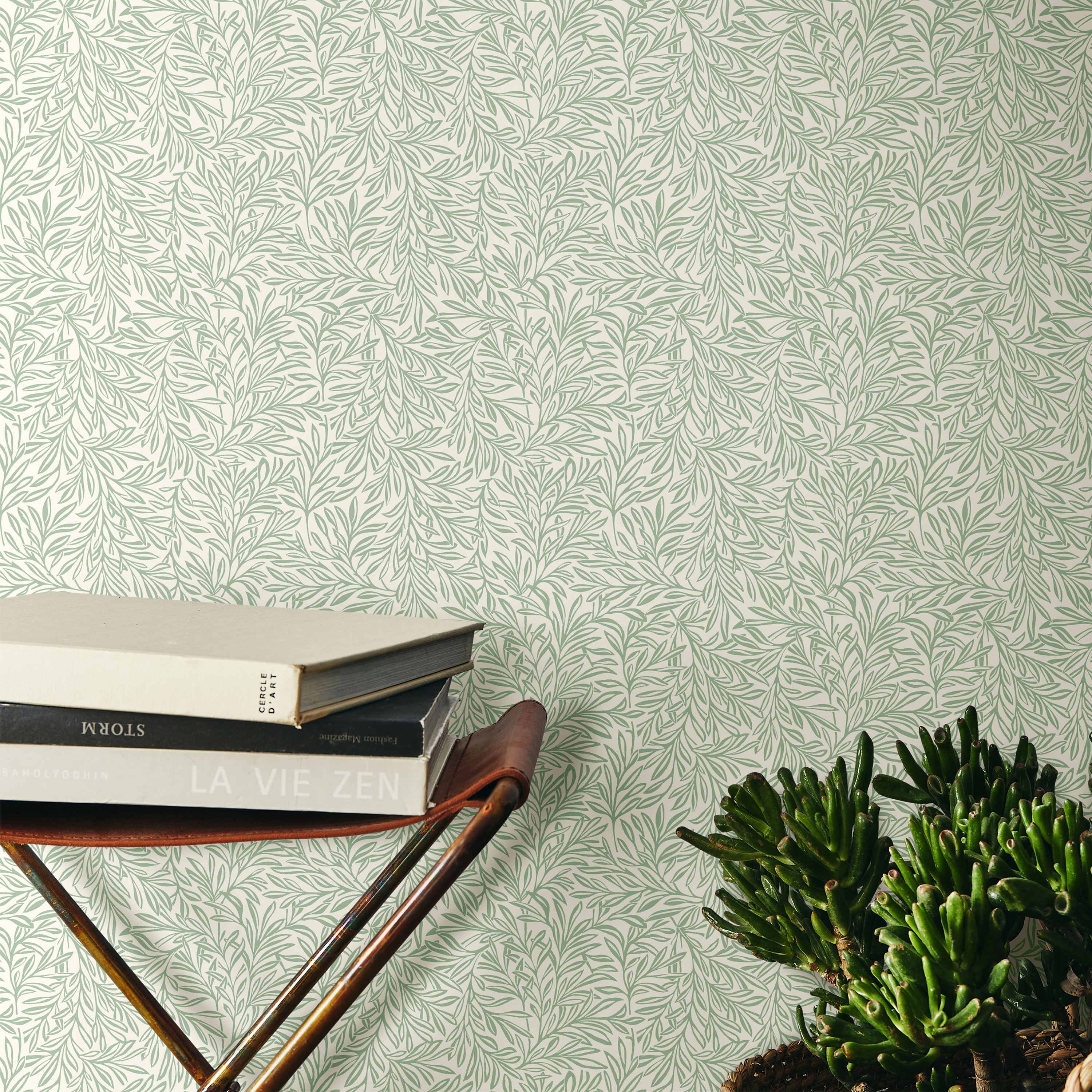 Papier peint intissé Isidore INSPIRE vert | Leroy Merlin