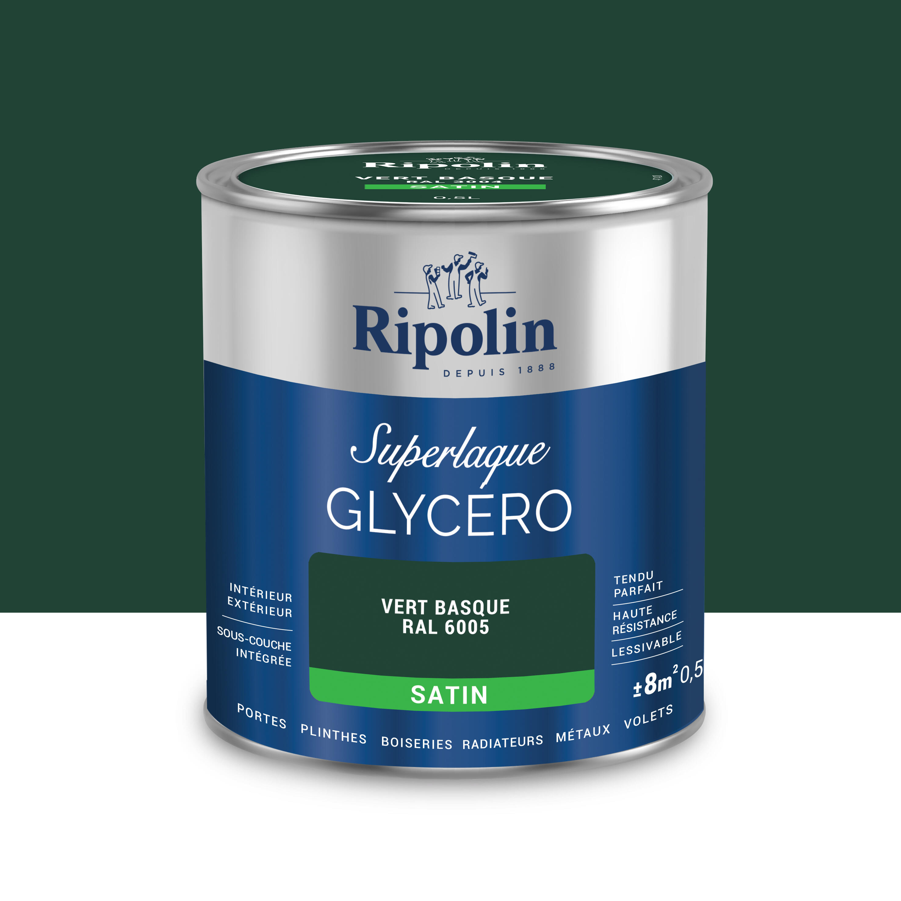 Peinture intérieure et extérieure multi-supports glycéro satin vert ...