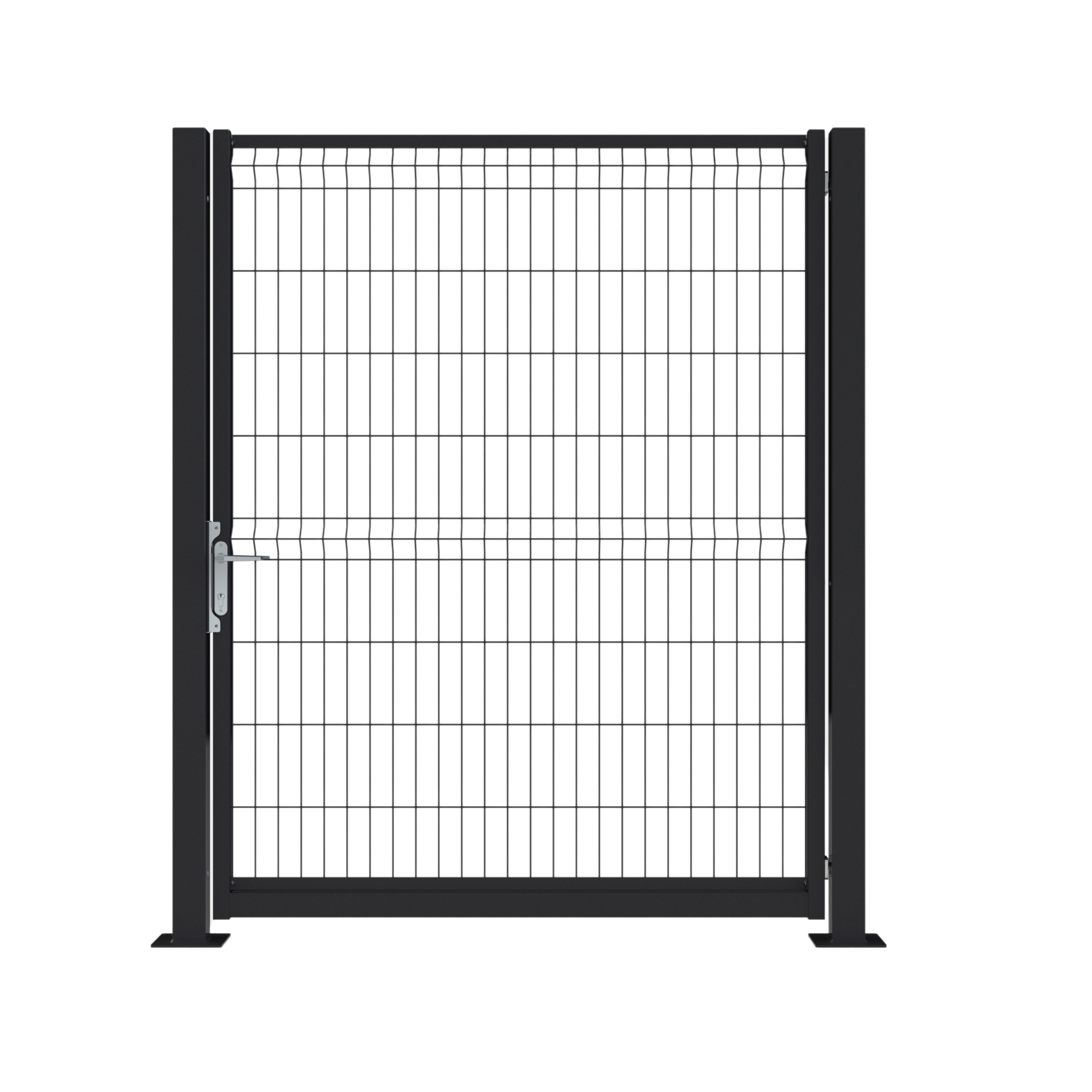 Portillon grillagé Axyle noir RAL9005 sur platine soudée, l.150x H.190 ...