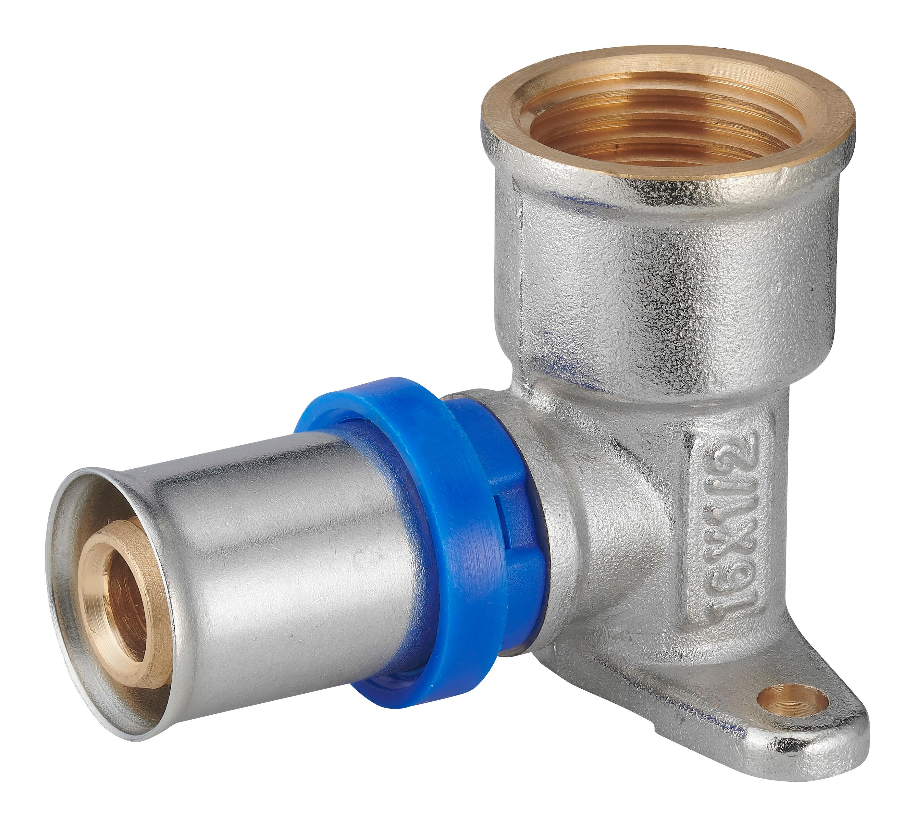 Raccord coude applique femelle F.15x21(1/2'') multicouche à sertir Diam.16 mm | Bricoman