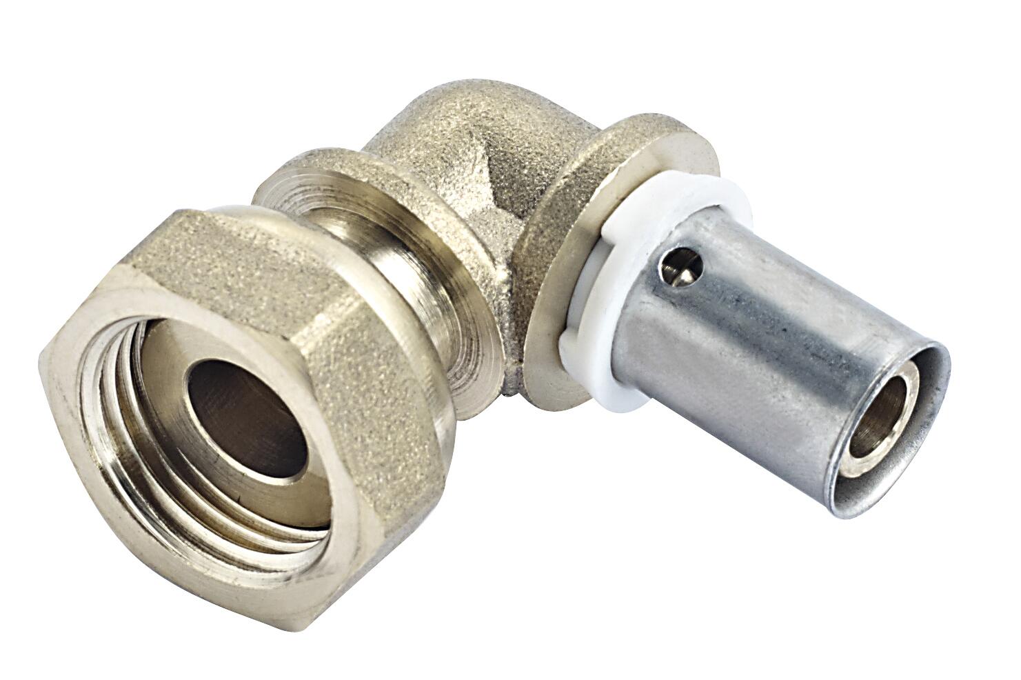 Raccord coude femelle écrou libre F.15X21(1/2'') PER à sertir Diam.16 mm - COMAP | Bricoman