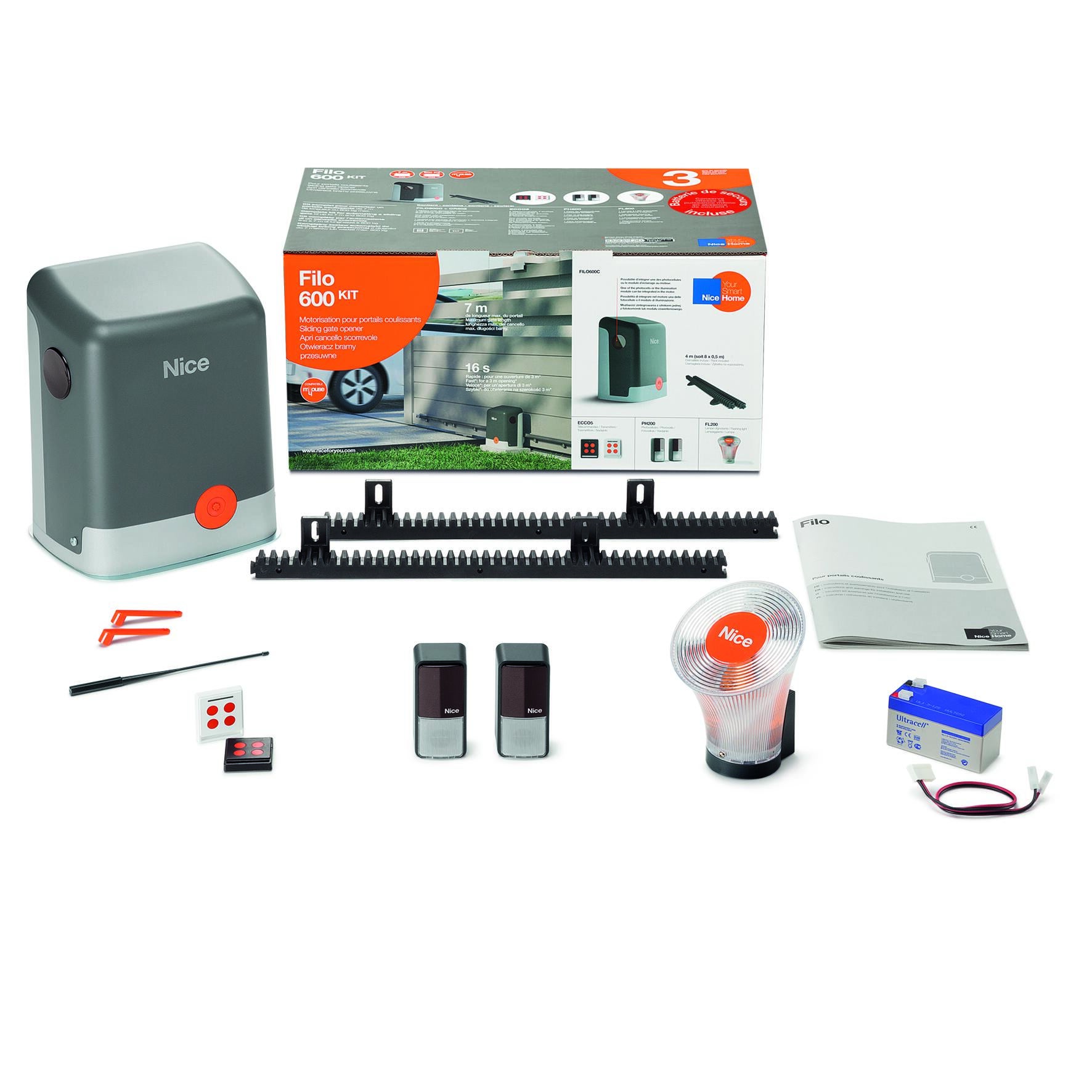 Kit de motorisation coulissant FILO 600 -NICE HOME | Bricoman