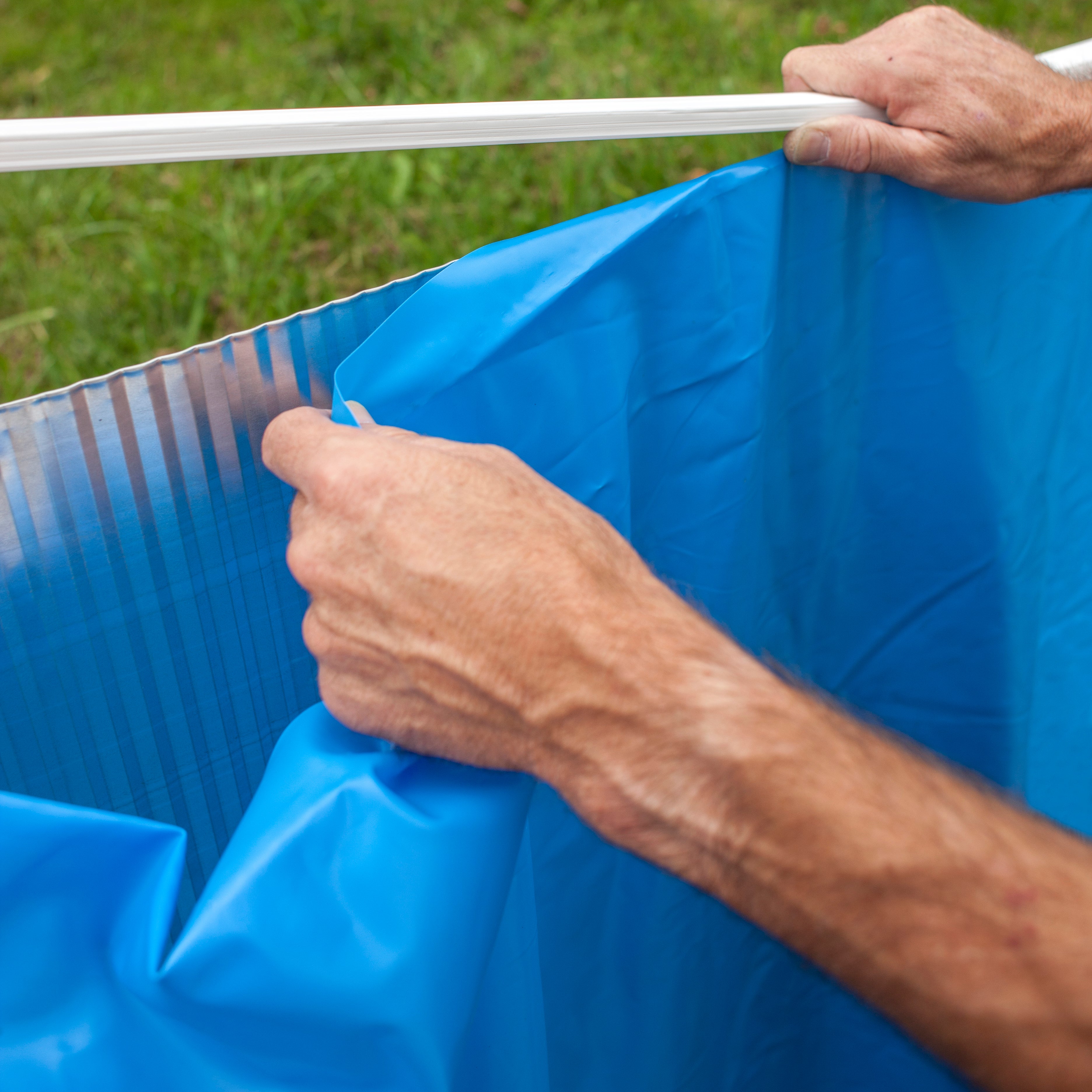 Liner ovalado Overlap de PVC de 610x375cm azul de 40/100 mm GRE | Leroy ...