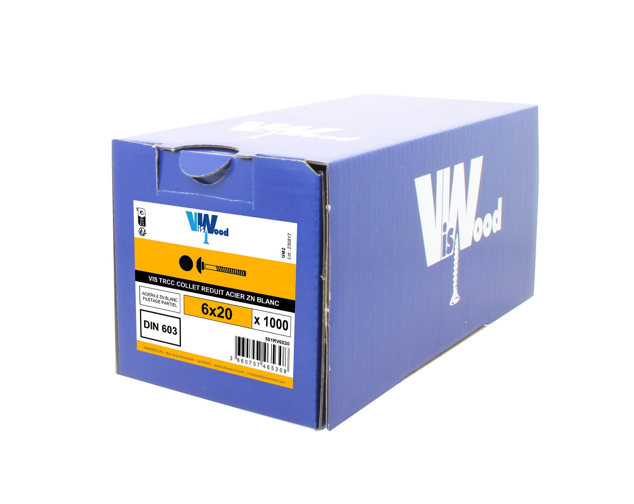 Vis tête ronde collet carré 5 x 60 mm 200 pièces - VISSAL | Bricoman