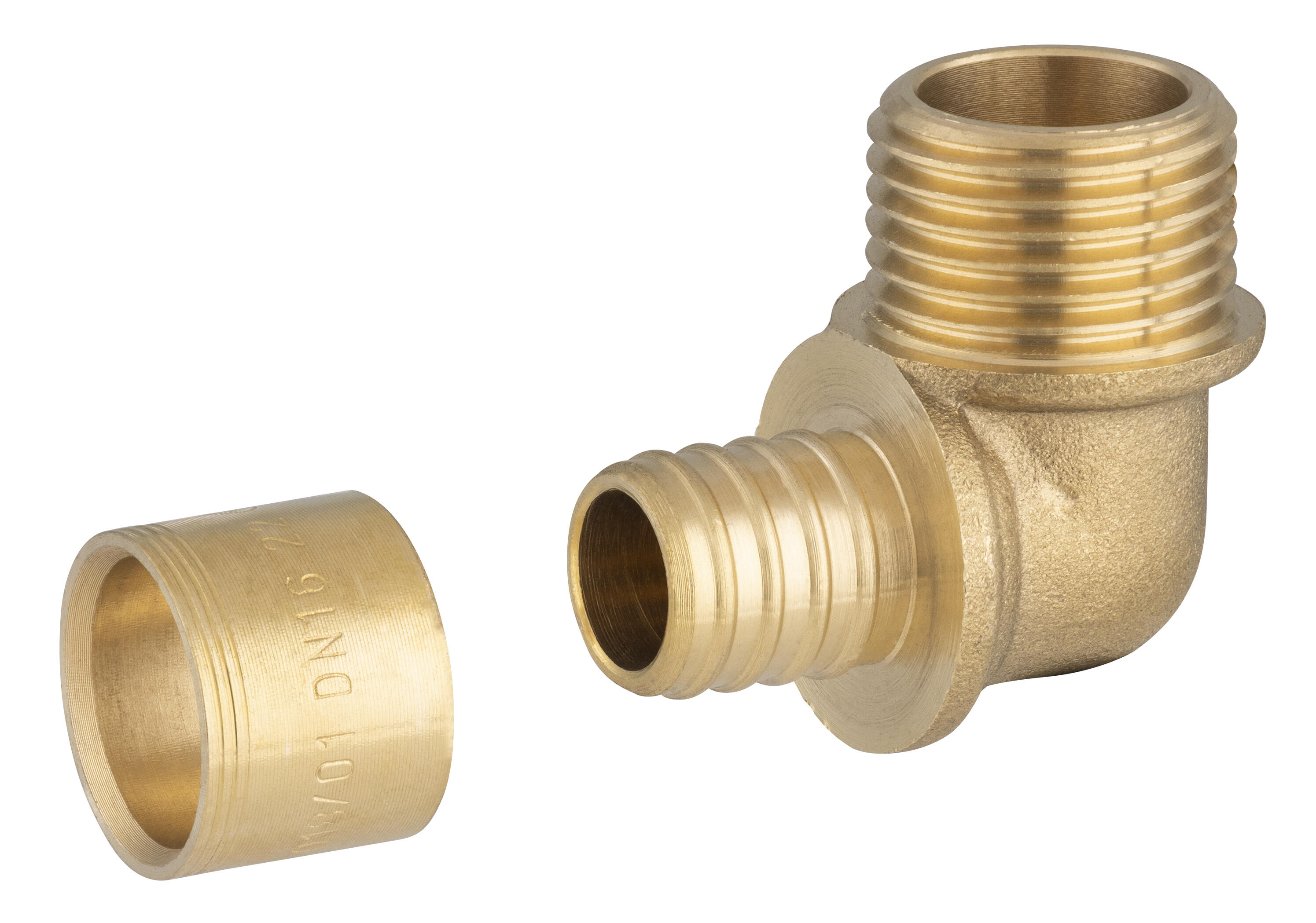 Raccord coude mâle M.15X21(1/2'') PER à glissement Diam.16 mm - (lot de 2) | Bricoman