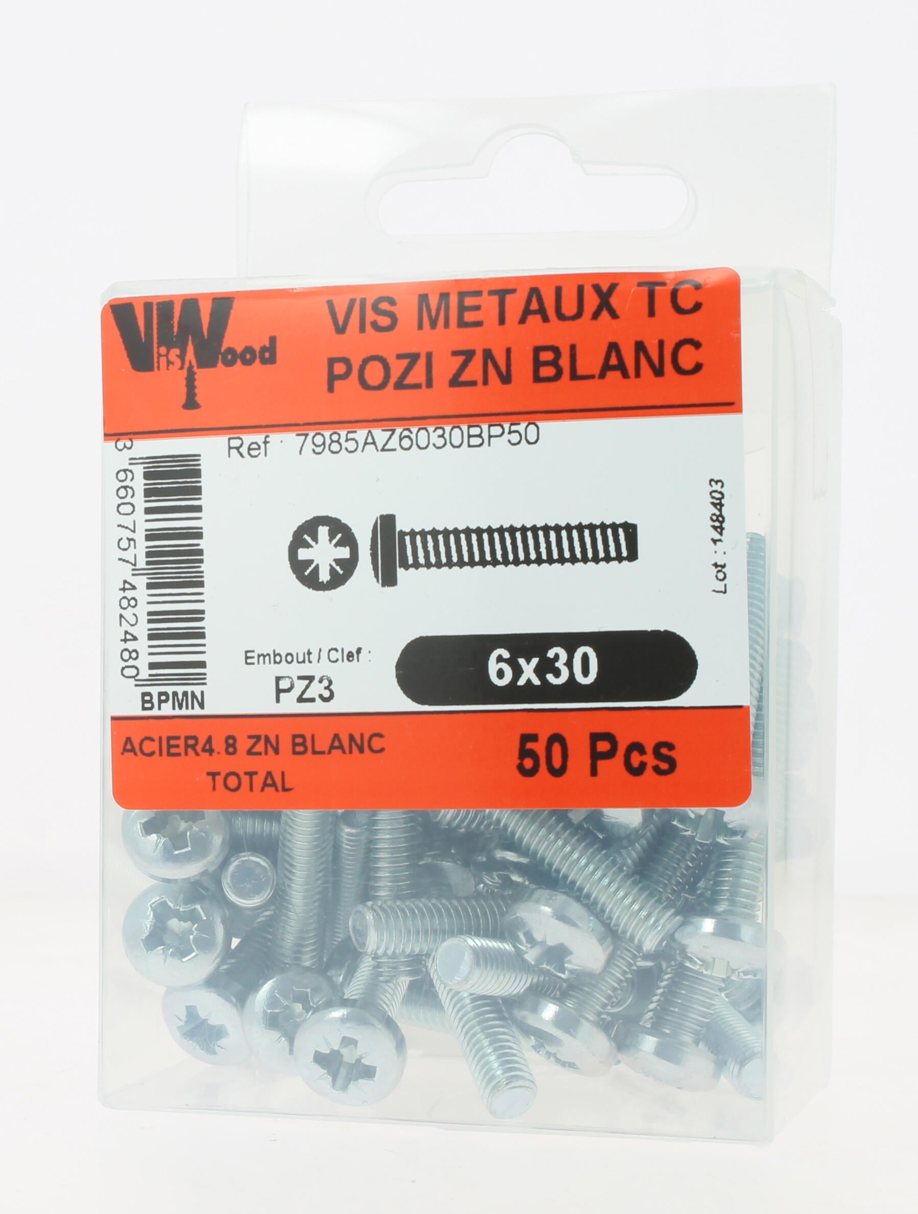 Vis métal Diam.6 mm tête cylindrique Boîte de 100 - VISWOOD | Bricoman