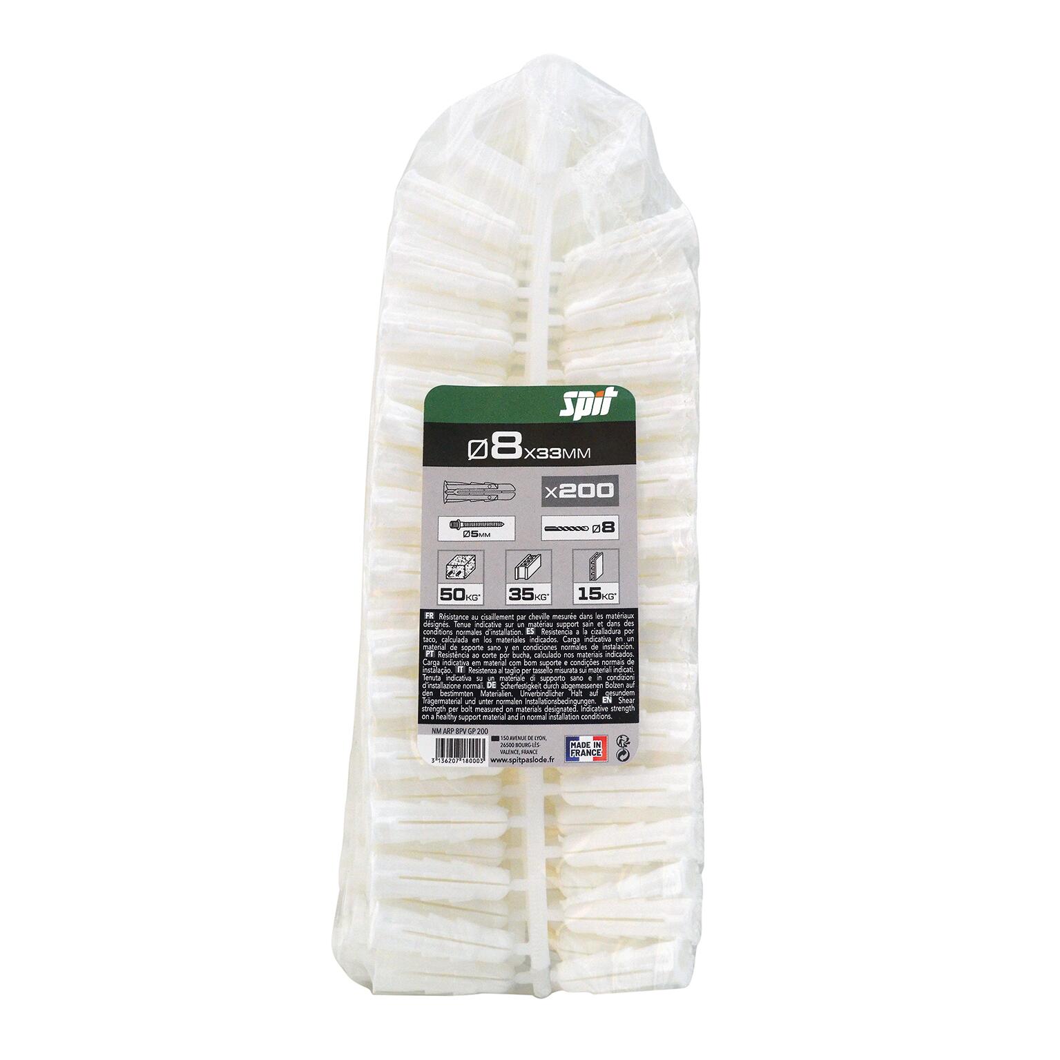 Cheville arpon multi-matériaux Diam.8 mm x 33 mm - SPIT (lot de 200 ...