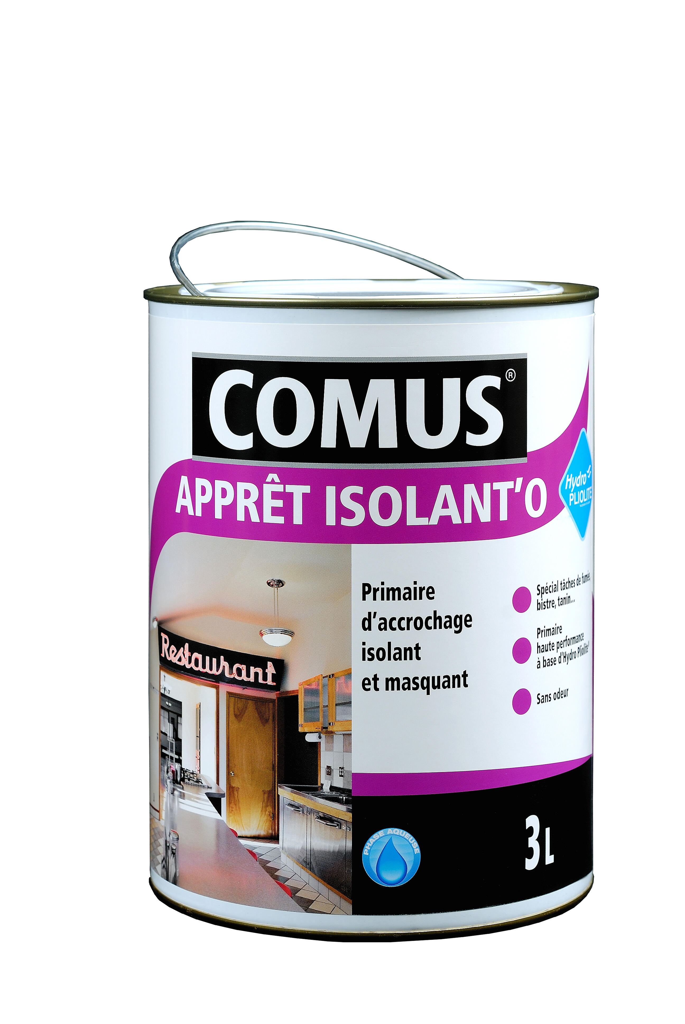 Apprêt masquant blanc 3 L Isolant'O - COMUS | Bricoman