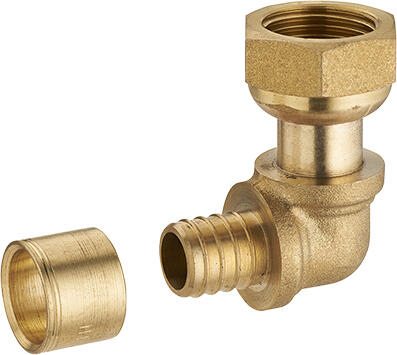 Raccord coude femelle écrou libre F.15X21(1/2'') PER à glissement Diam.16 mm - (lot de 2) | Bricoman