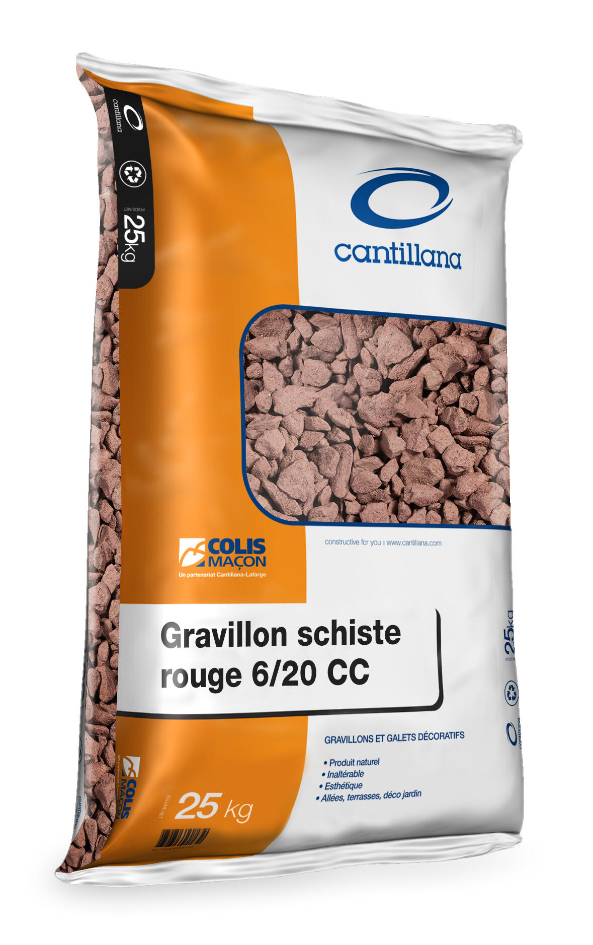 Sac Gravillon Décoratif Schiste Rouge 6/20, 25 Kg | Bricoman