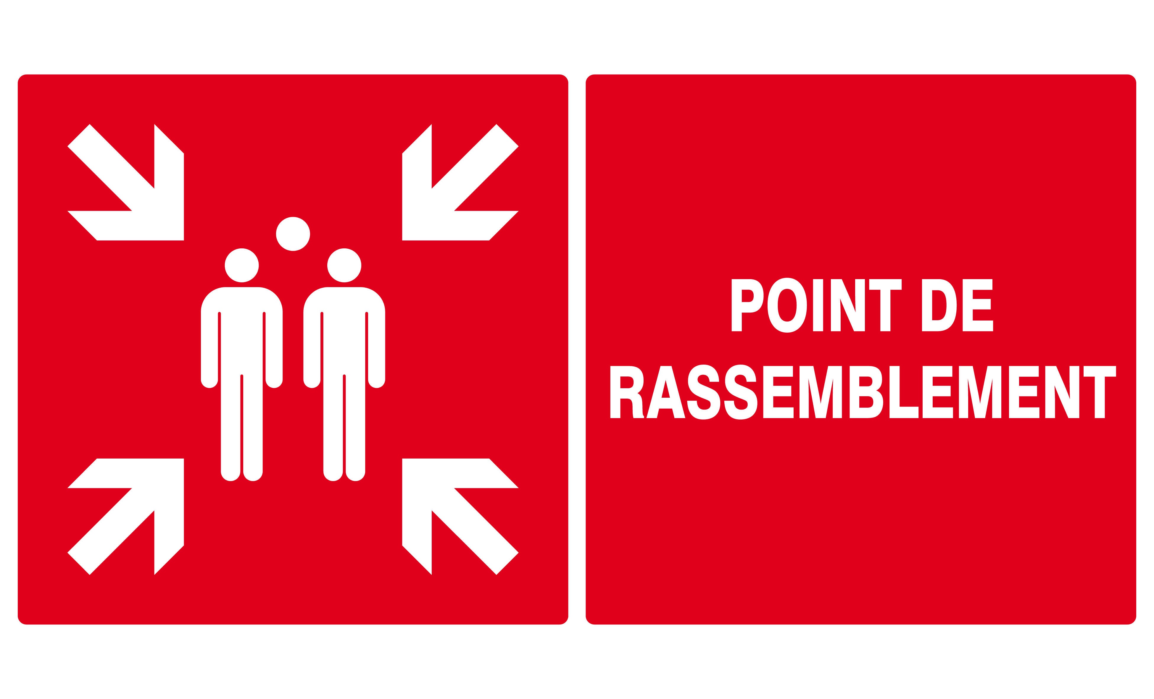 Panneau point de rassemblement (incendie) L.330xl.200 mm | Bricoman