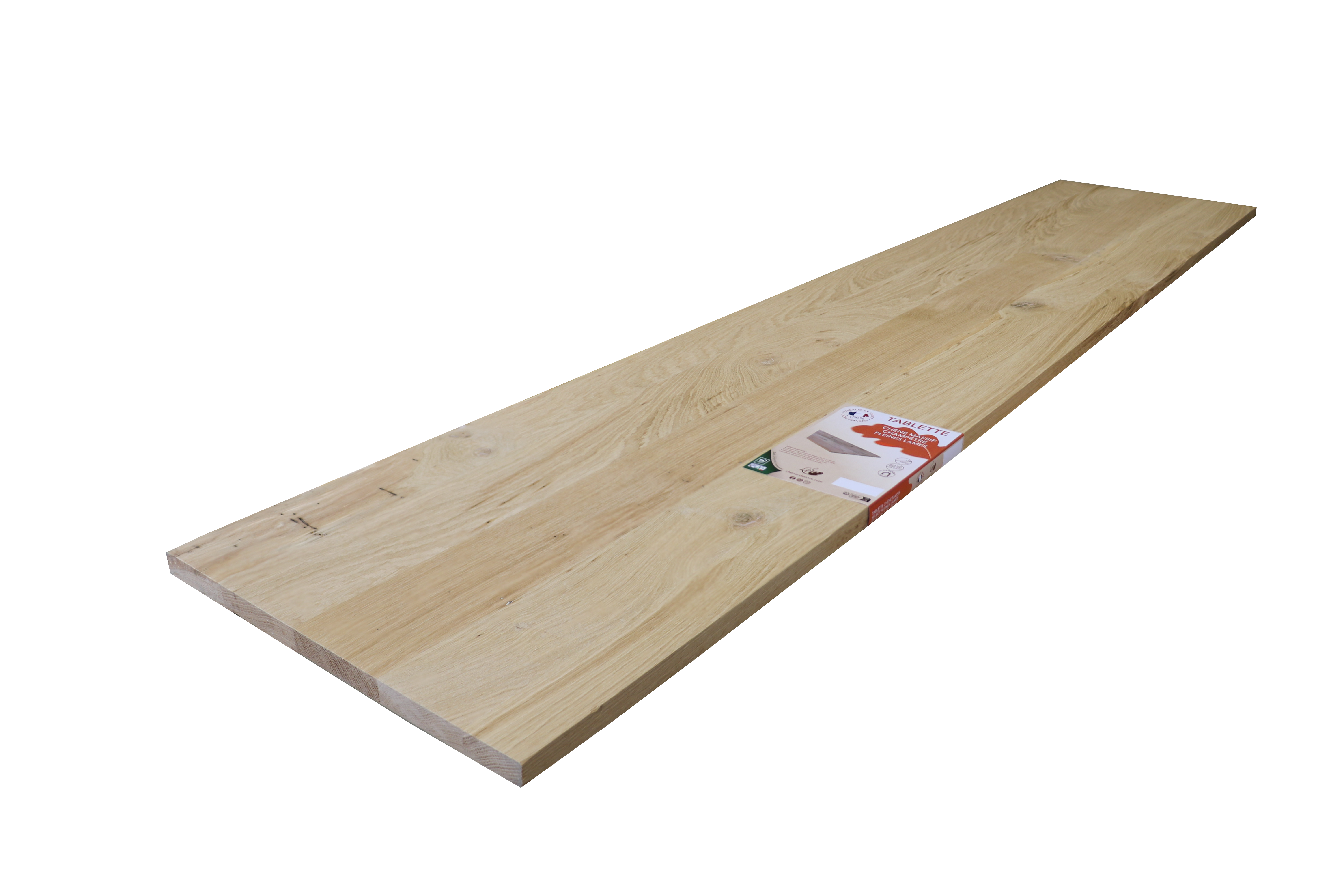 Tablette chêne brut champêtre, L.250 x l.60 cm x Ep.20 mm | Leroy Merlin