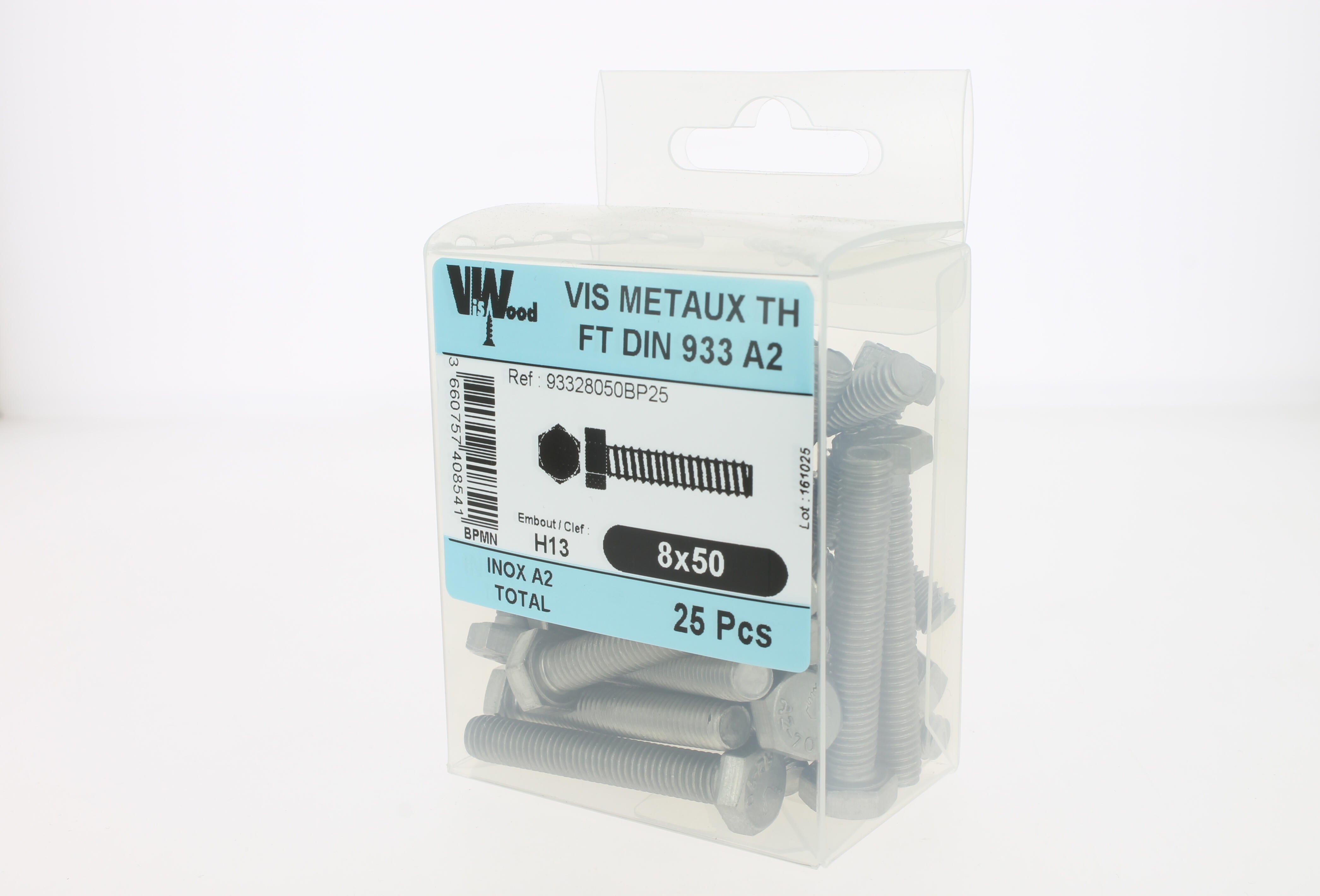 Vis metal 8x50 th inox a2 100g | Bricoman