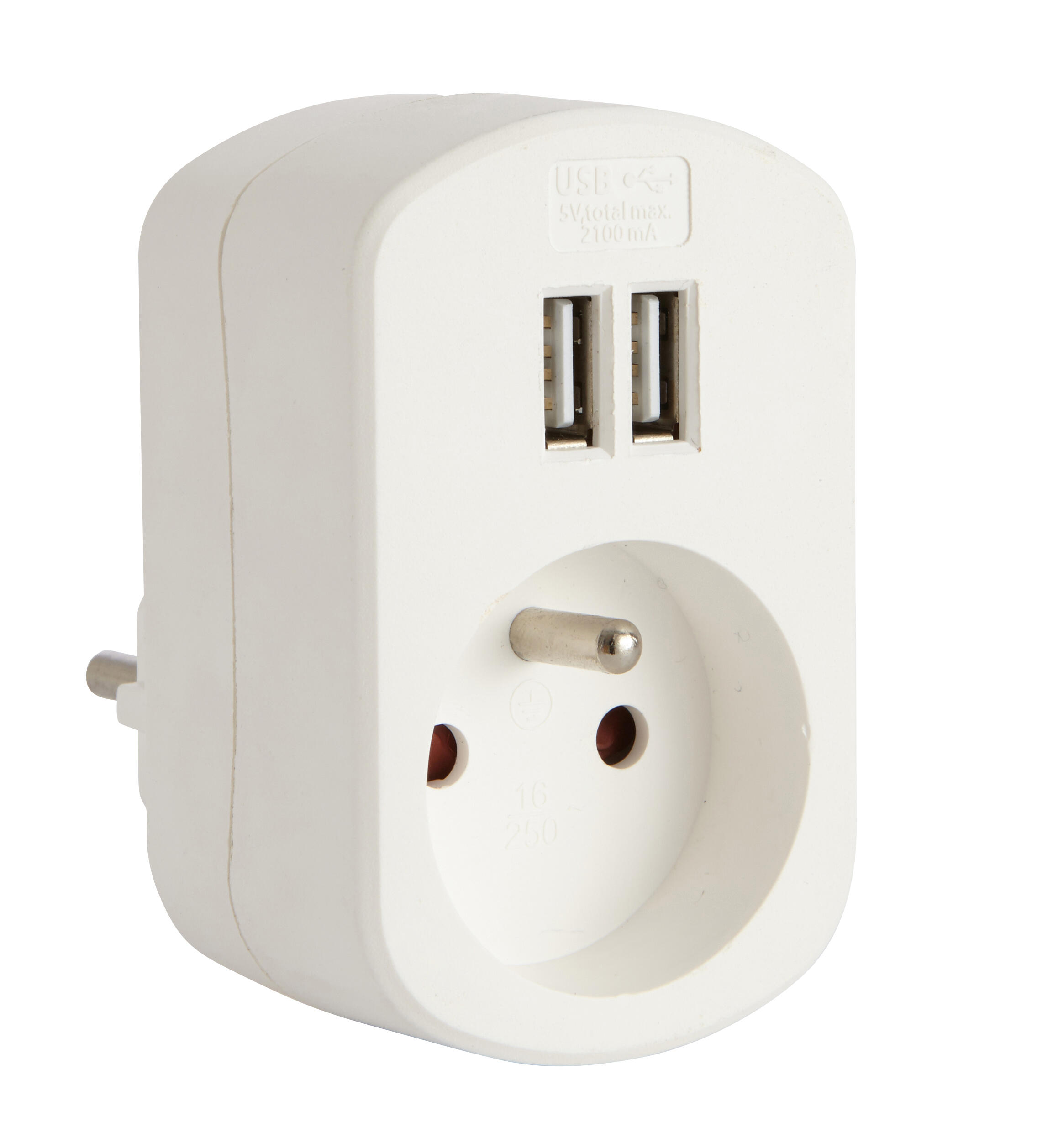 Multiprise biplite 2x16a + 2usb | Bricoman