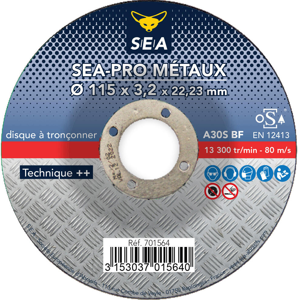 Disque à tronçonner pour métal Diam.115 mm - SEA - PRO METAUX | Bricoman