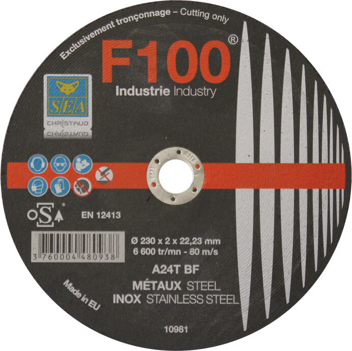 Disque à tronçonner métal Diam.230 mm - SEA - F100 | Bricoman