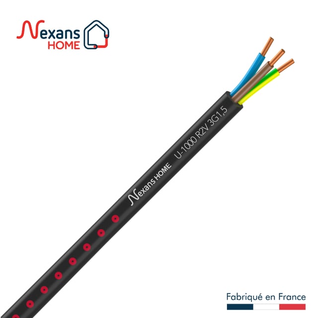 Cable electrique rigide 3 x 1.5 au meilleur prix | Leroy Merlin