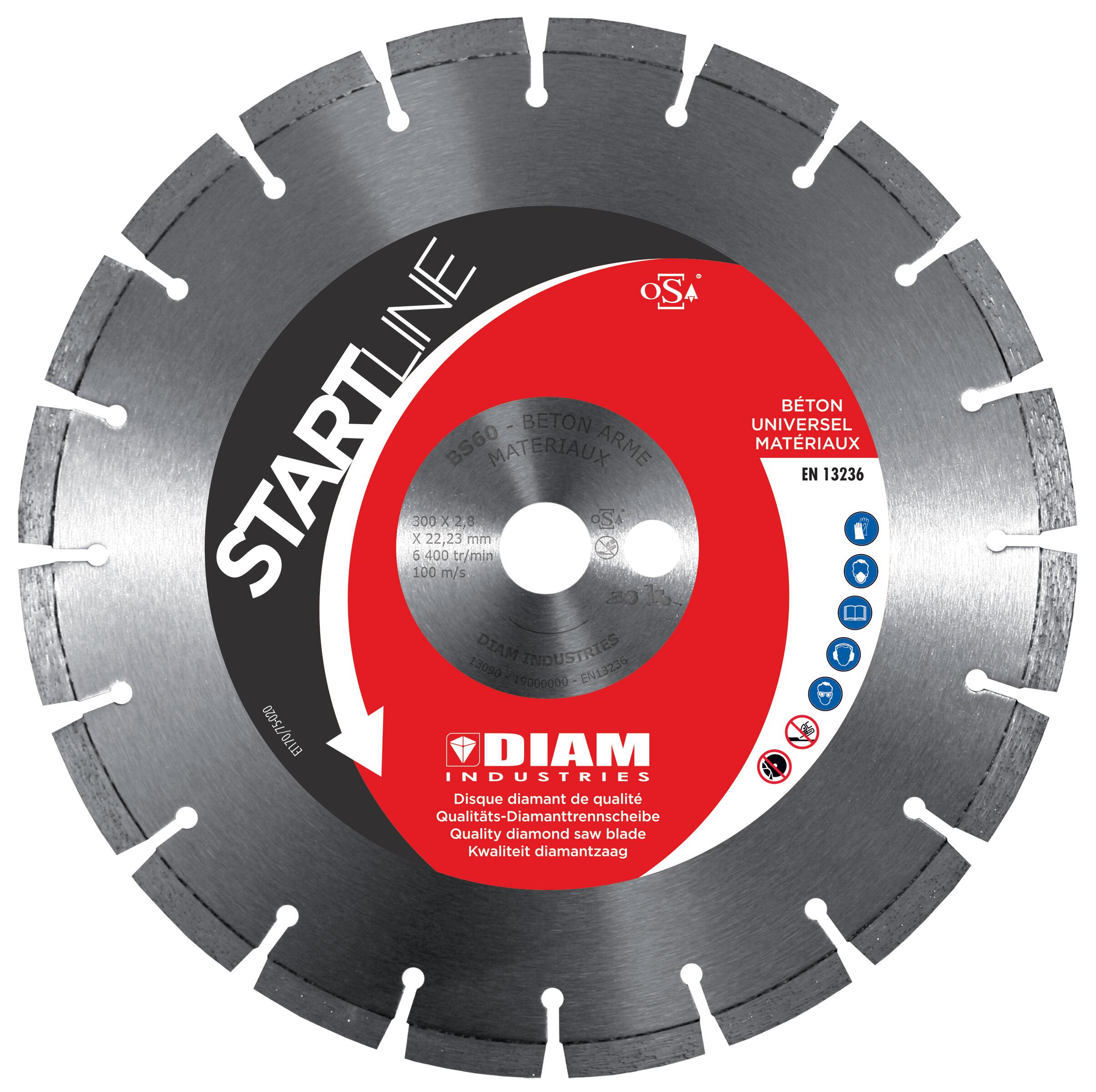 Disque diamant pour béton - béton armé Diam.125 mm - DIAM INDUSTRIES ...
