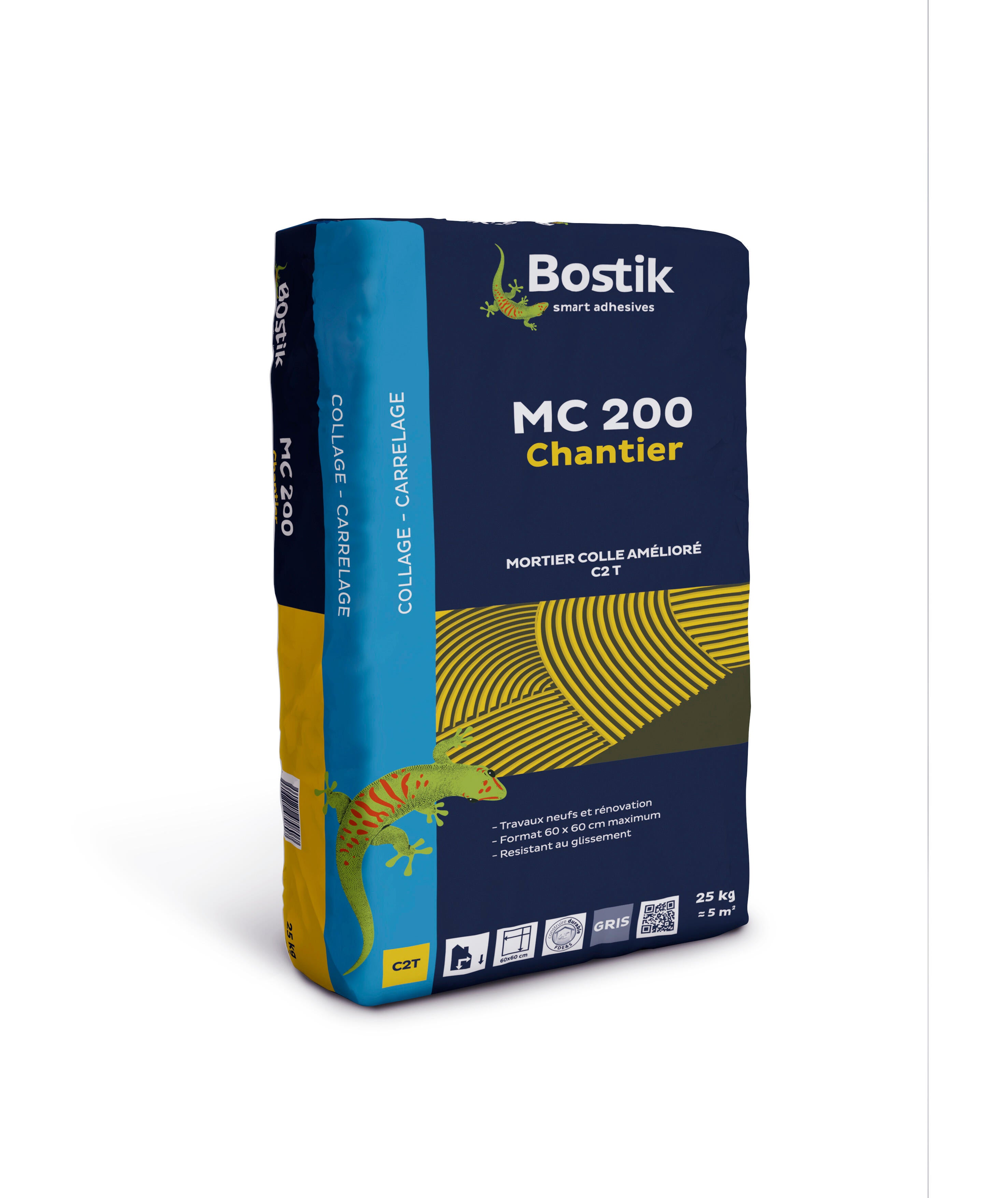 Mortier colle C2T gris 25 Kg Mc200 chantier - BOSTIK | Bricoman