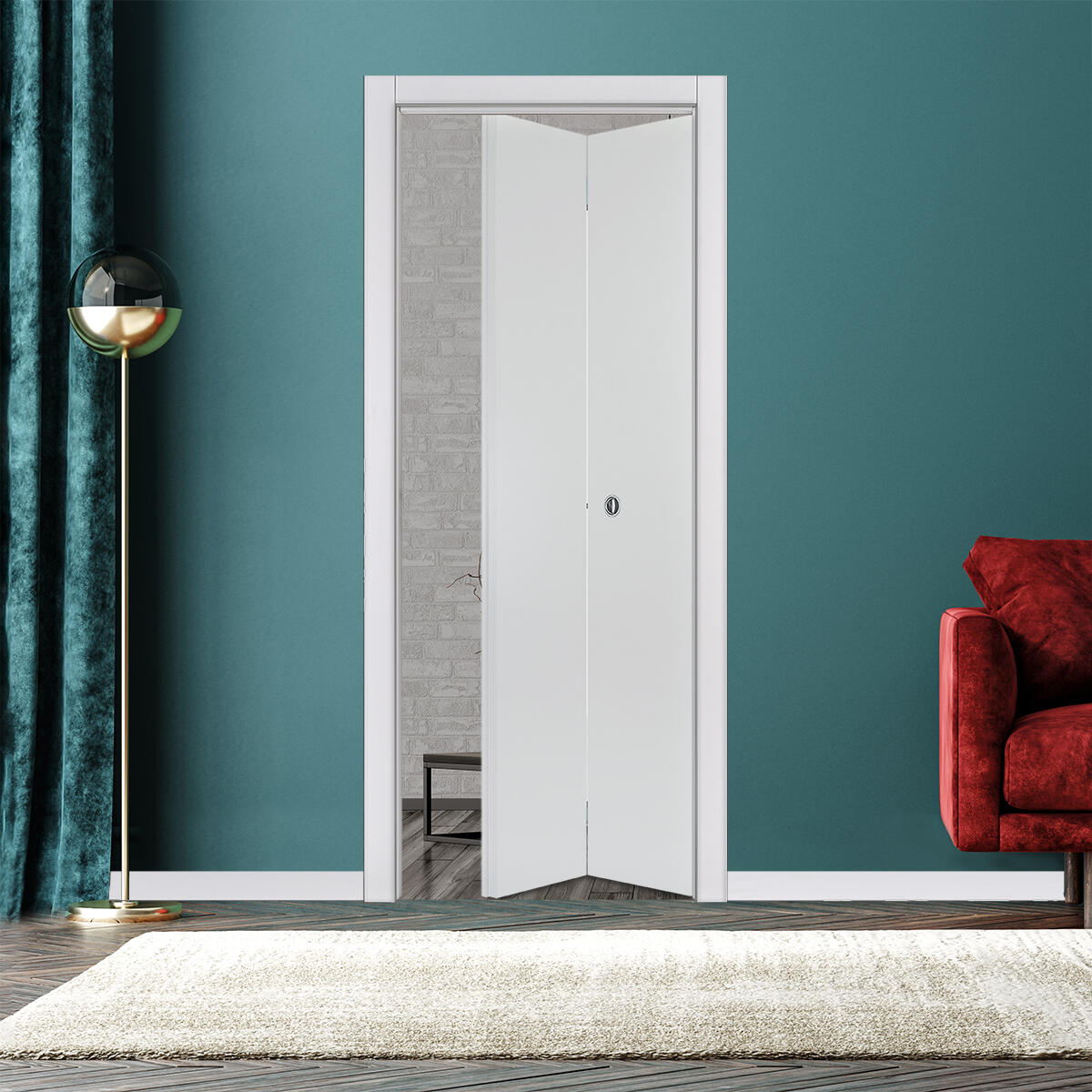 Porta pieghevole a libro simmetrica Bach bianco L 80 x H 210 cm ...