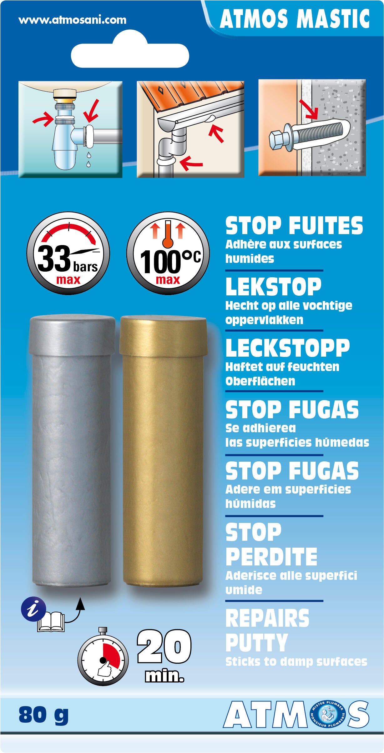 Mastic stop fuite Atmos 80 g | Bricoman