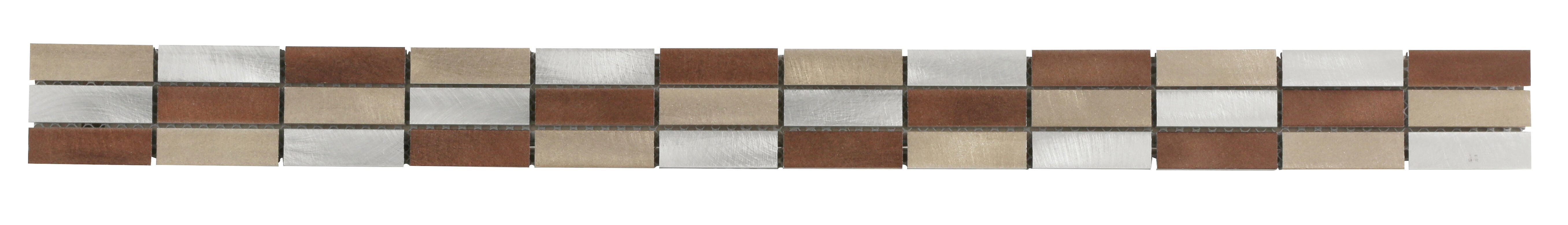 Listel carrelage mural décor alu brossé l.60 x L.60 cm | Bricoman