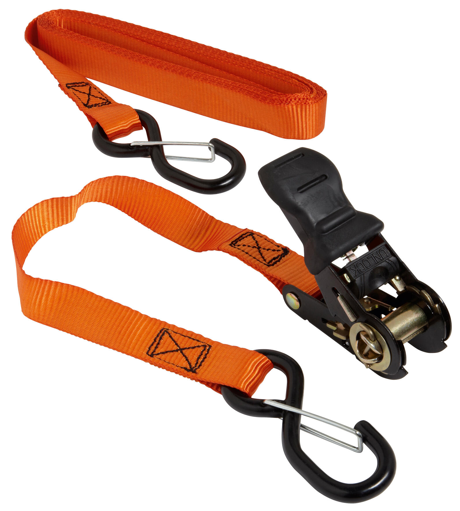 Sangles d'arrimage à cliquet Long. 5,5 m orange Lot de 4 | Bricoman