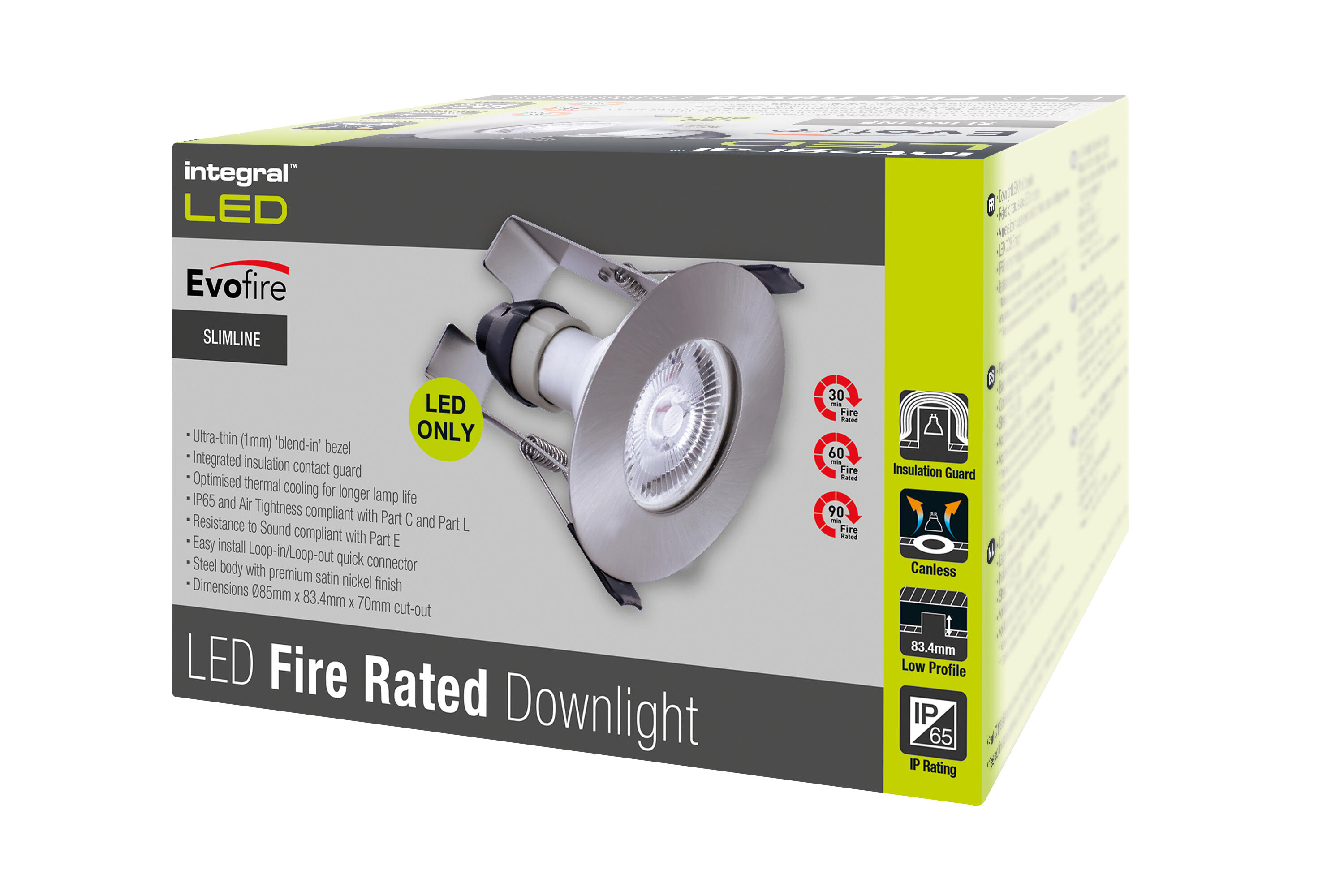 Downlight Diam.70 mm IP65 Nickel rond satiné | Bricoman