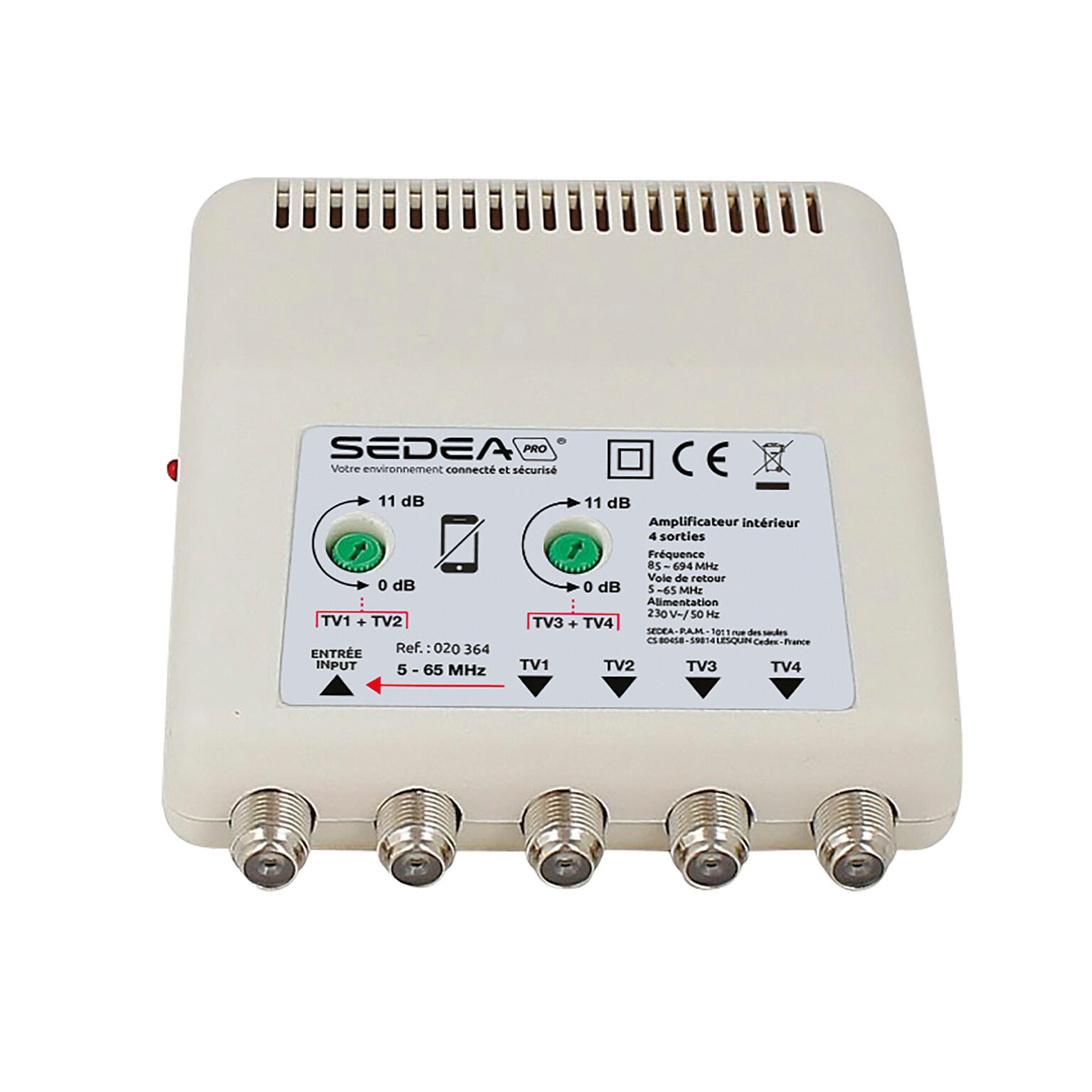 SEDEA AMPLI INTERIEUR 11 DB 4 SORTIES | Bricoman