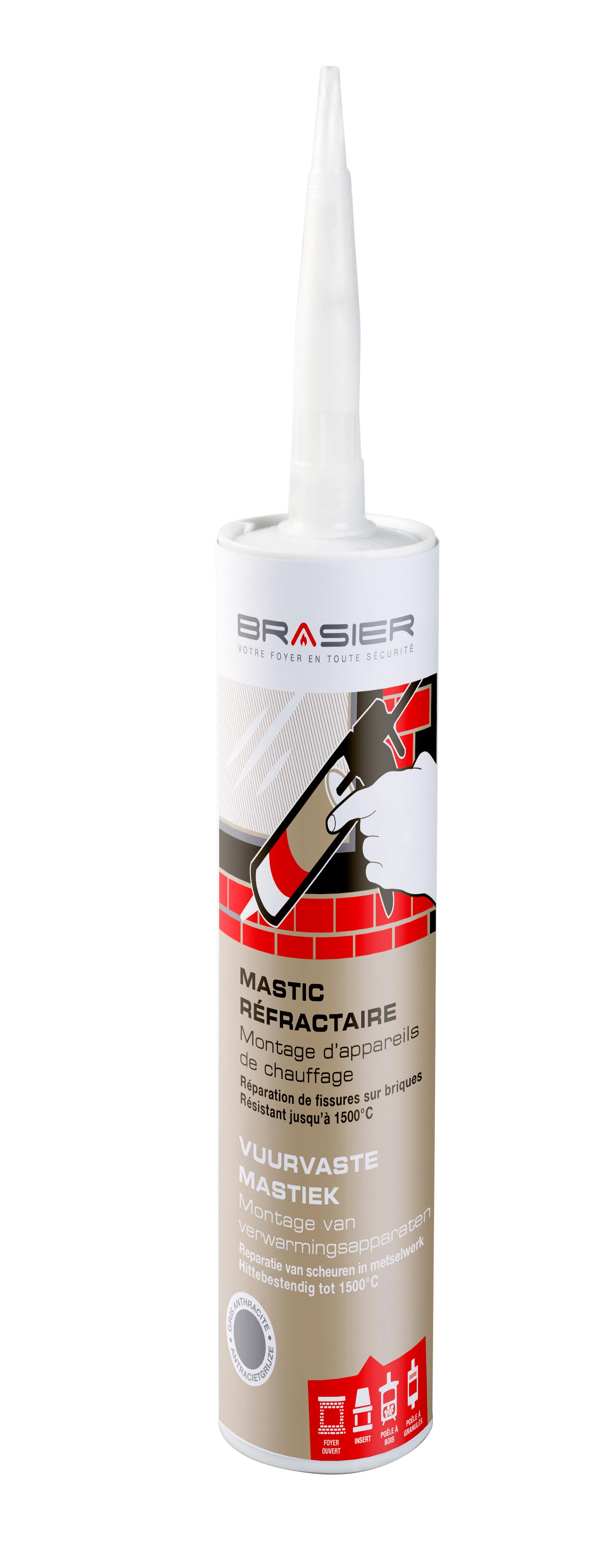 Mastic réfractaire haute température 310 ml Brasier | Bricoman
