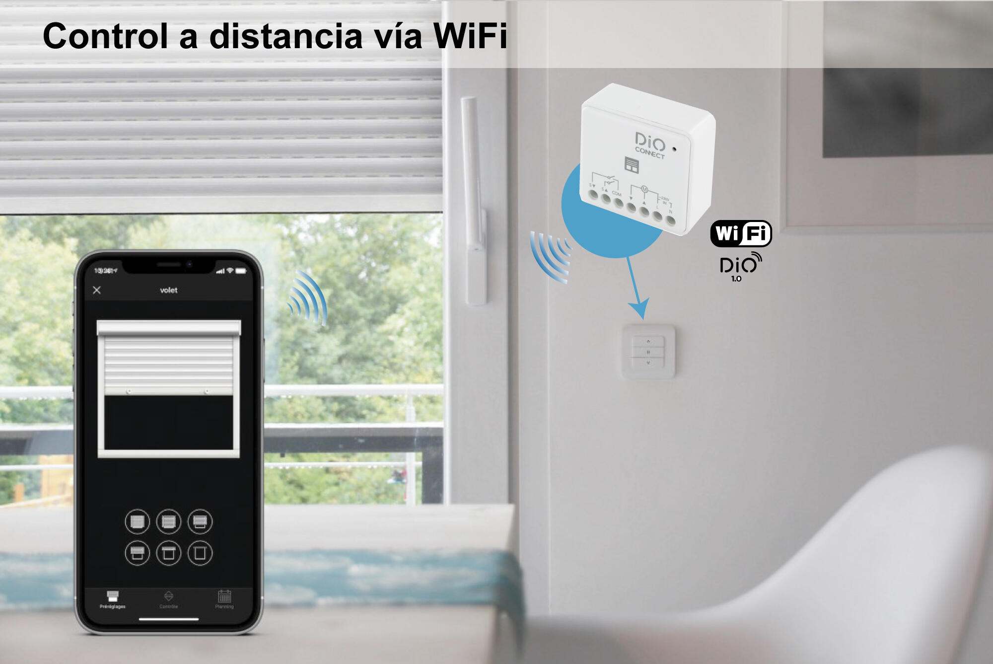 Kit módulo de persiana programable + mando a distancia DIO Connect ...