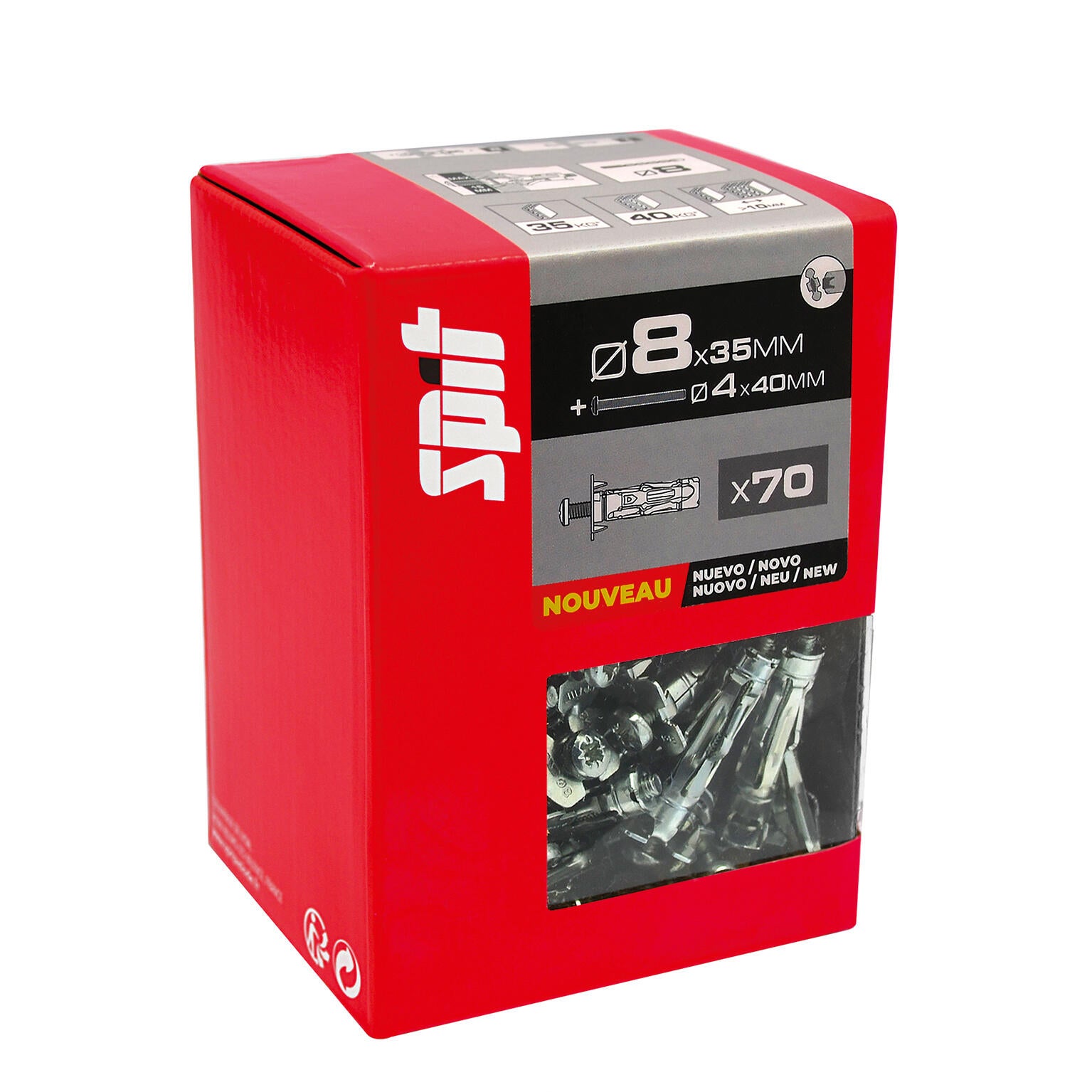 Cheville à expansion pour matériaux creux Diam.8 mm x 35 mm - SPIT ...