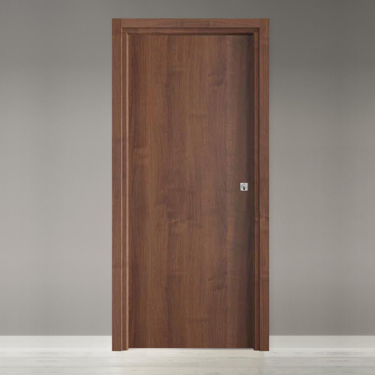 Porta scorrevole in MDF, L 70 x H 210 cm, marrone, apertura reversibile ...