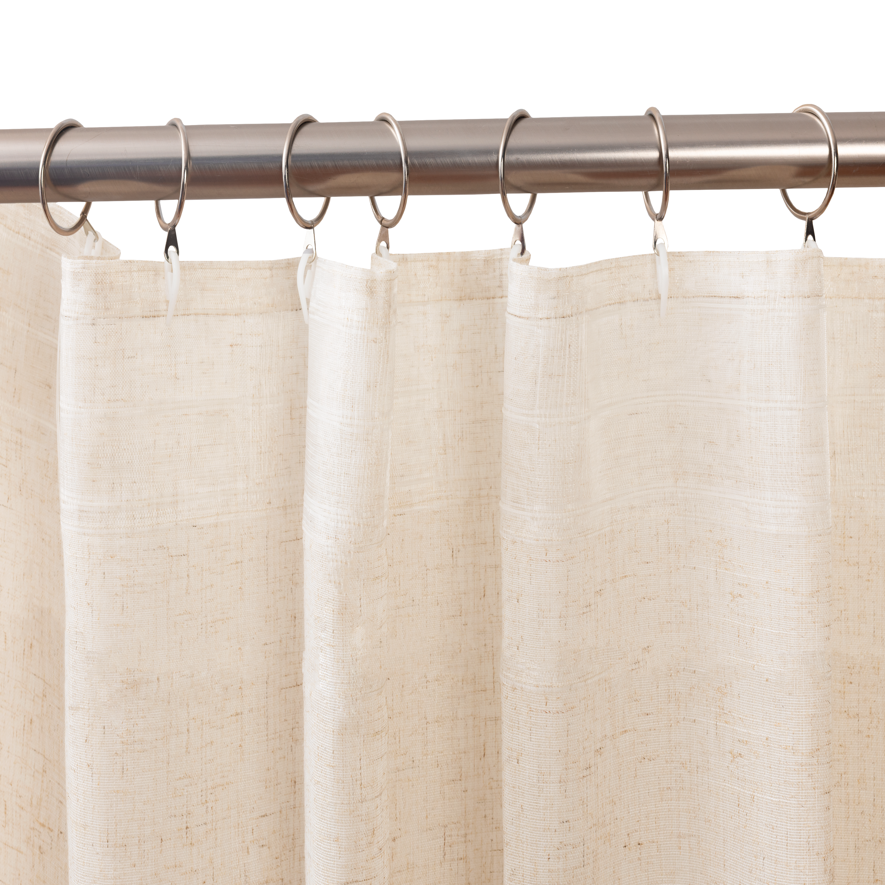 Visillo cinta frunce, trabillas Teo INSPIRE liso natural de 140x280cm ...