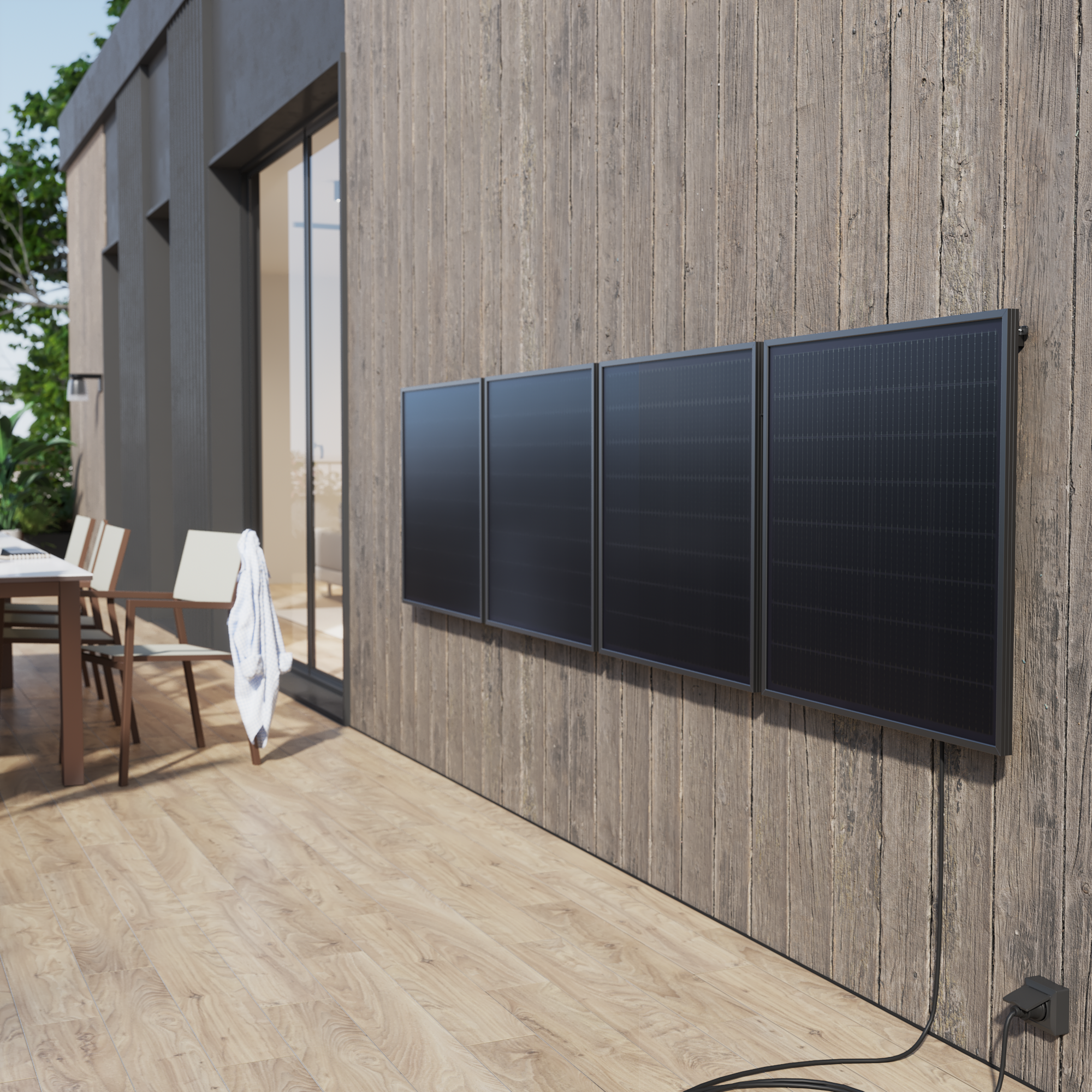 Kit Solar enchufable LEXMAN 4 paneles rígidos 440W para pared/suelo ...