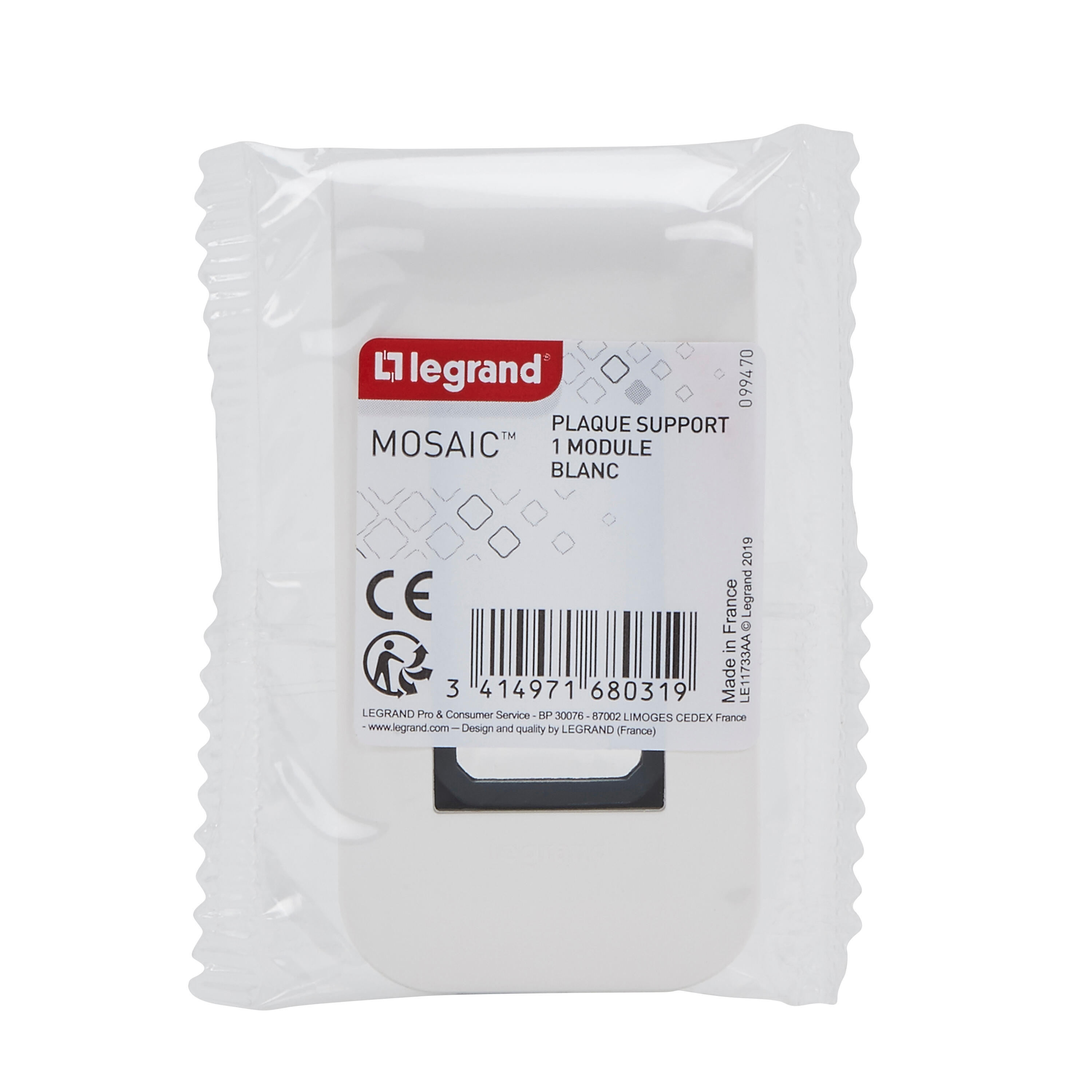 Support + plaque 1 module Mosaic - LEGRAND | Bricoman