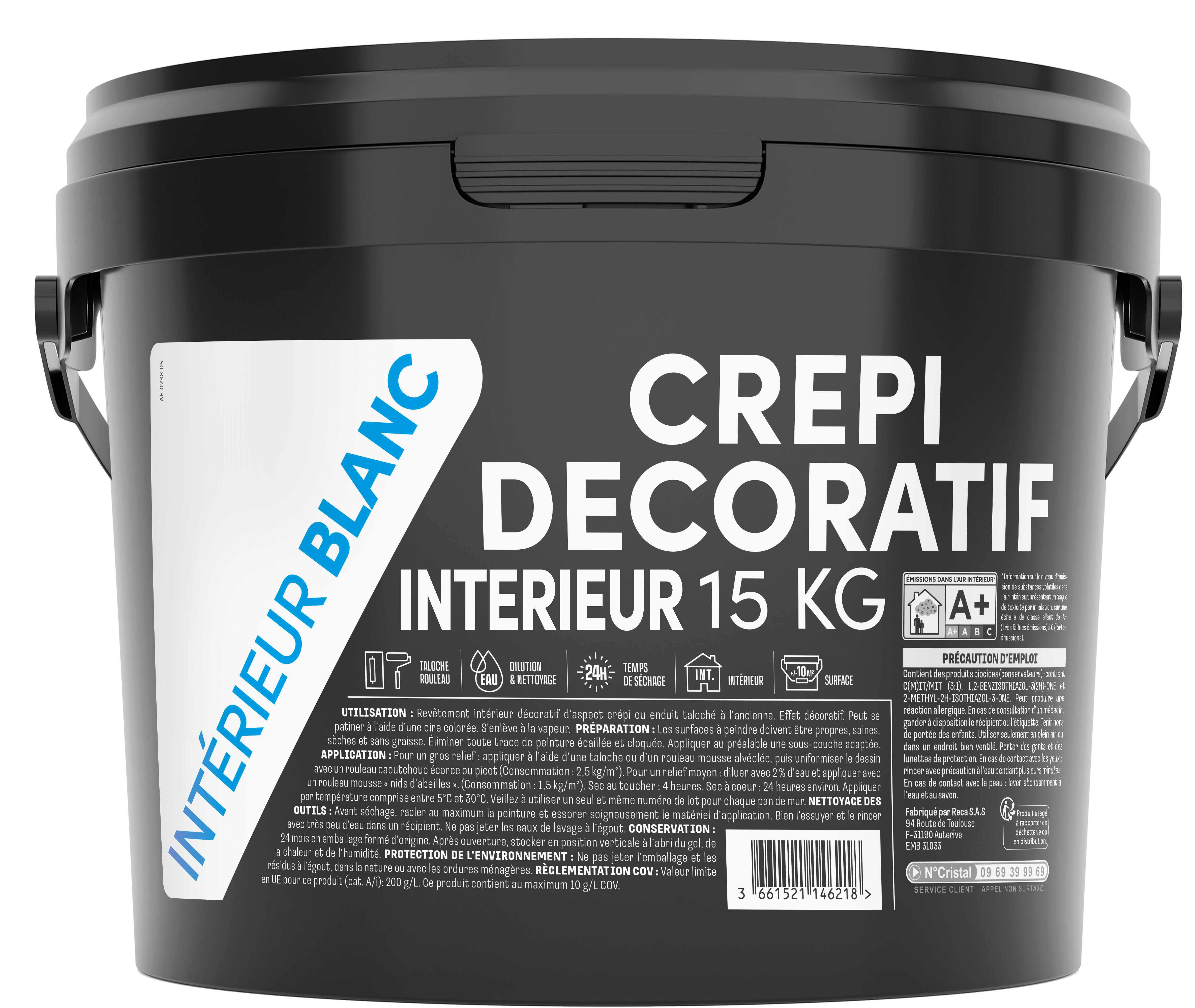 Crépi décoratif intérieur blanc 15 Kg | Bricoman