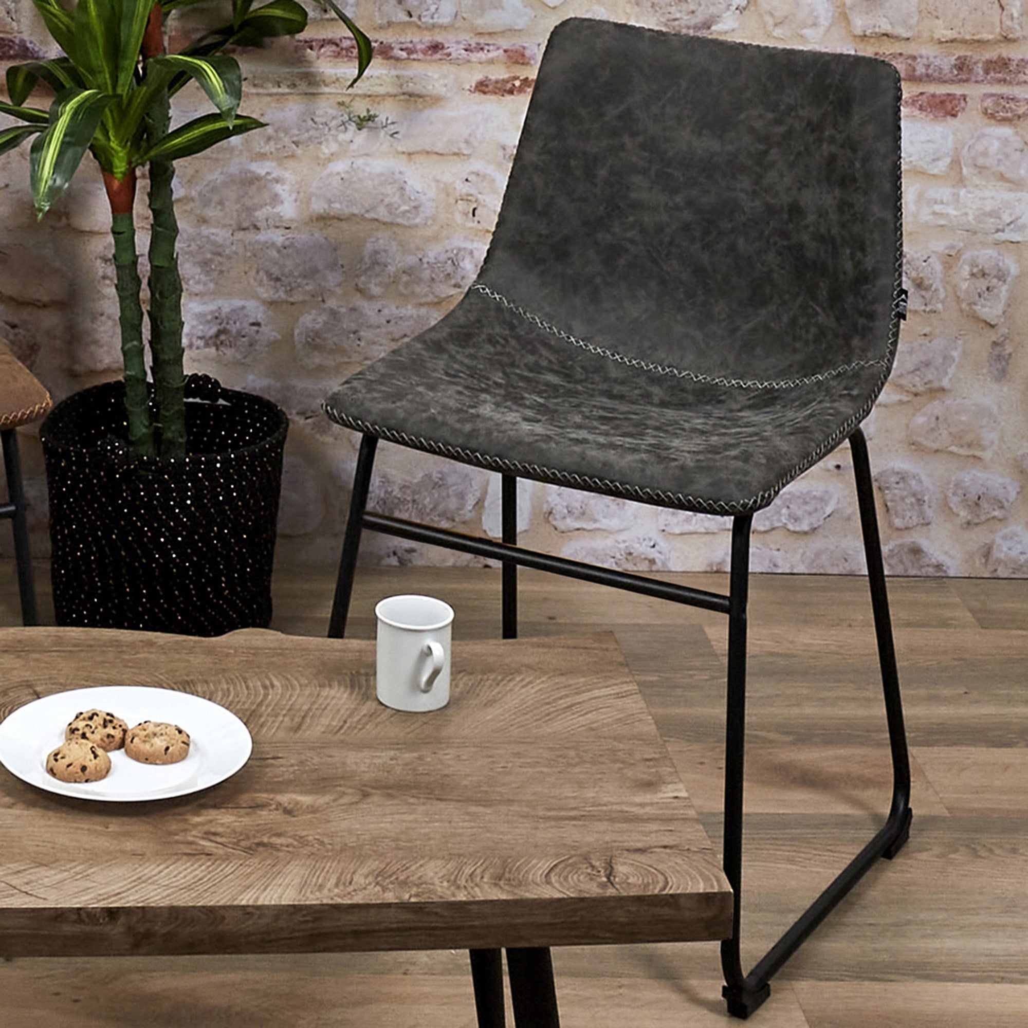 Set 2 sillas de comedor James 48x54x80 cm gris | Leroy Merlin