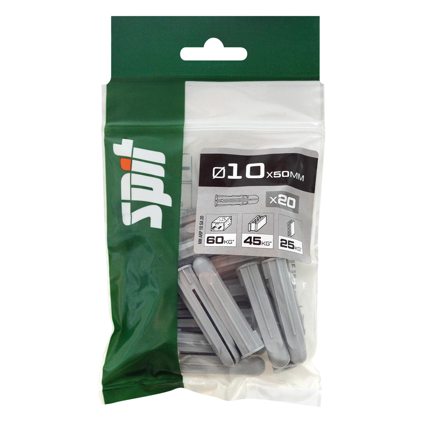 Cheville arpon multi-matériaux Diam.10 mm x 50 mm - SPIT (lot de 20 ...