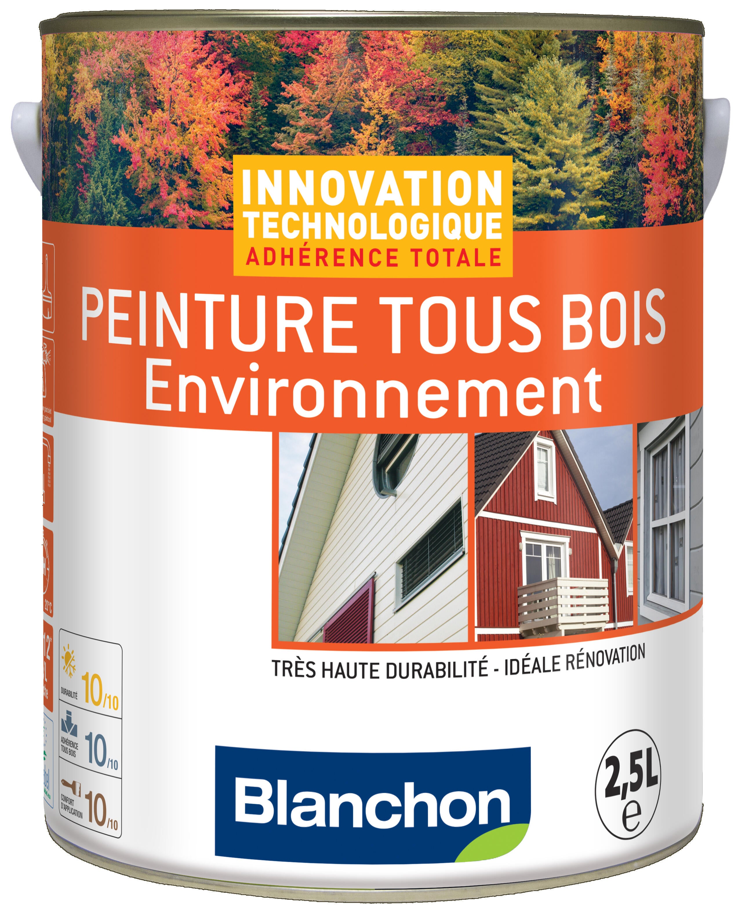 Peinture tous bois acrylique gris 2,5 L - BLANCHON | Bricoman